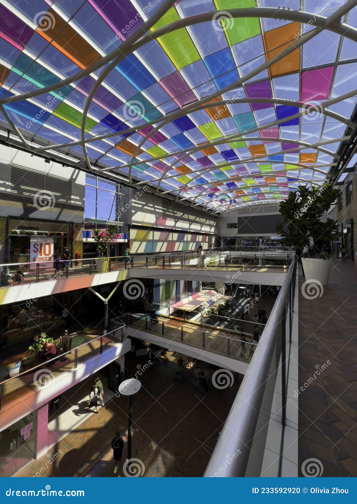 Colorful Glass Ceiling in a Shopping Mall Editorial Image - Image of ...