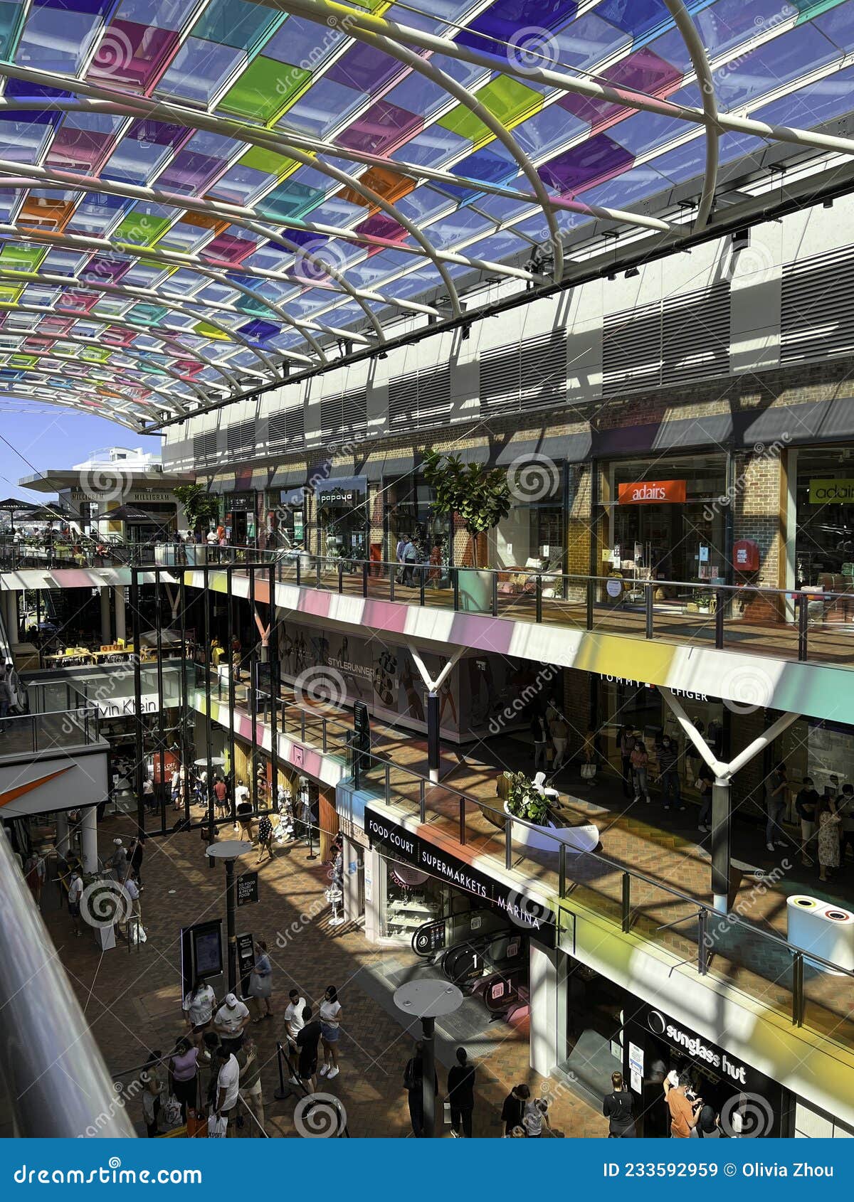 Colorful Glass Ceiling in a Shopping Mall Editorial Stock Image - Image ...
