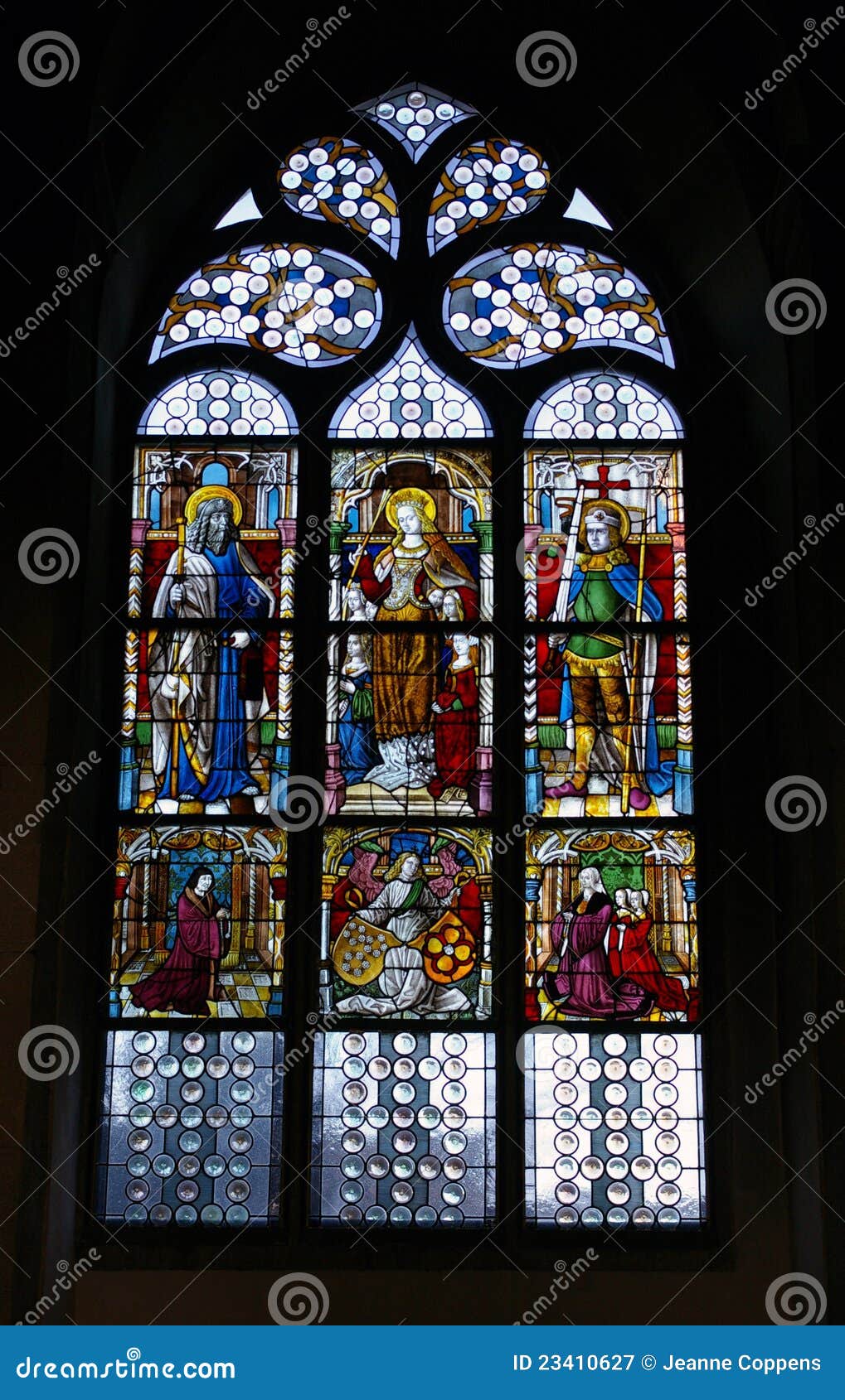 Colorful Stained Glass in Church. Stock Image - Image of episcopal ...