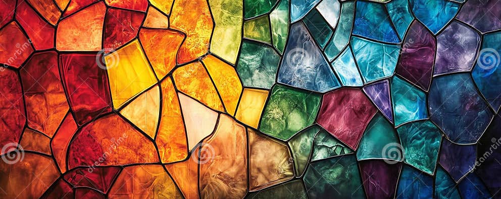 Colorful Stained Glass Mosaic Pattern Stock Image - Image of mosaic ...