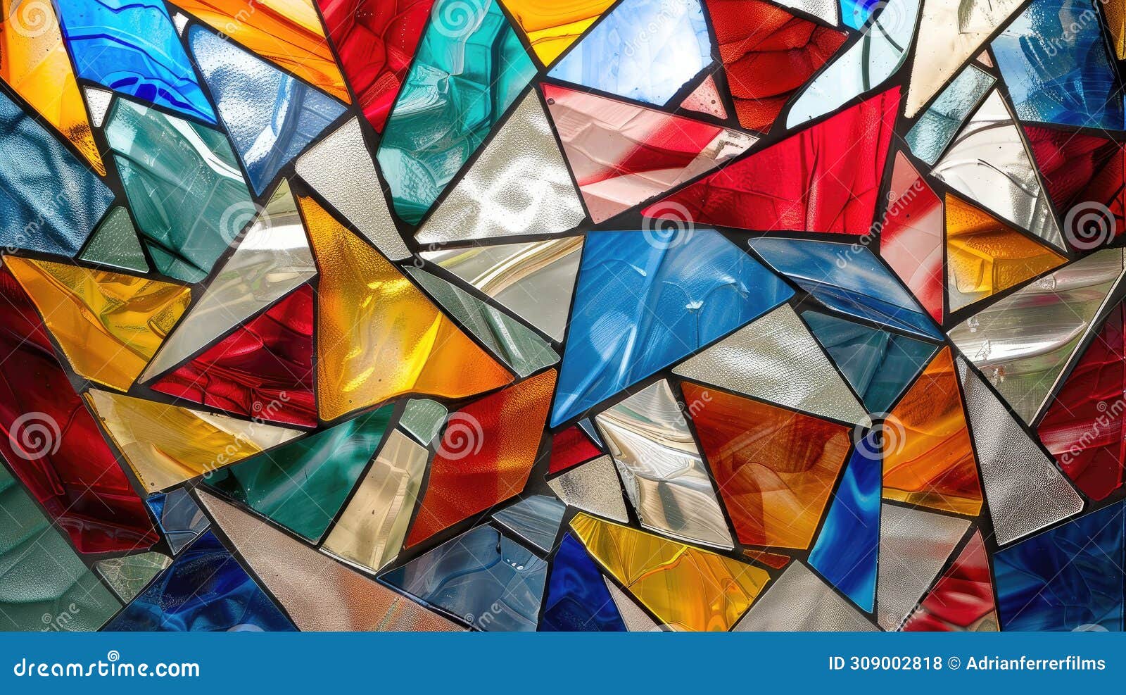 Colorful Stained Glass Pattern with Varied Textures and Hues Stock ...
