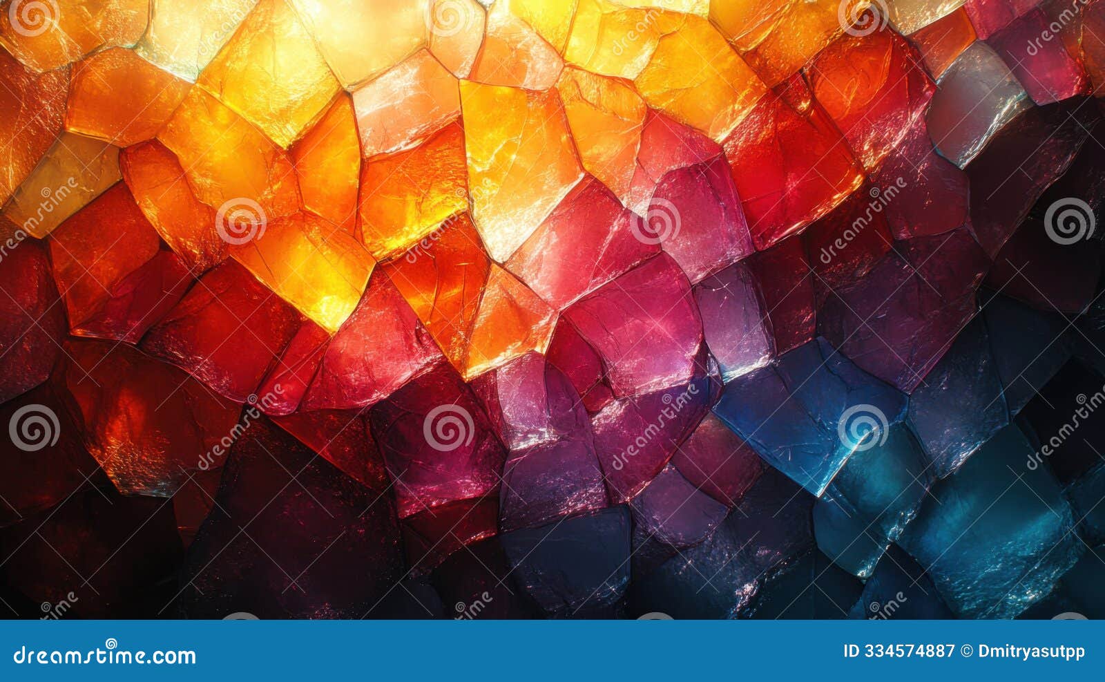 Colorful Stained Glass Texture with Vibrant Geometric Patterns ...