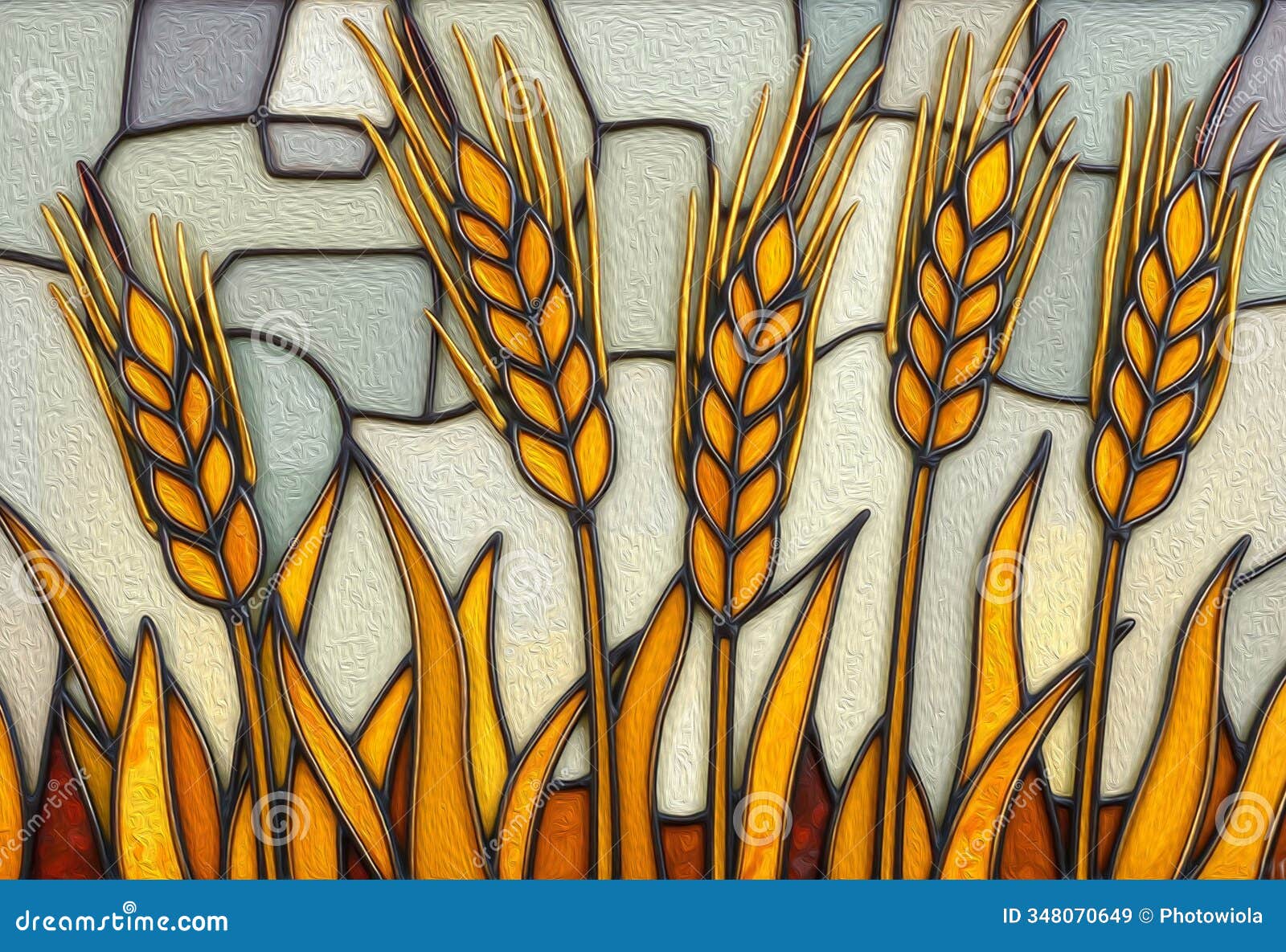 Colorful Stained Glass Window. Botanical Pattern. Multicolored Interior ...