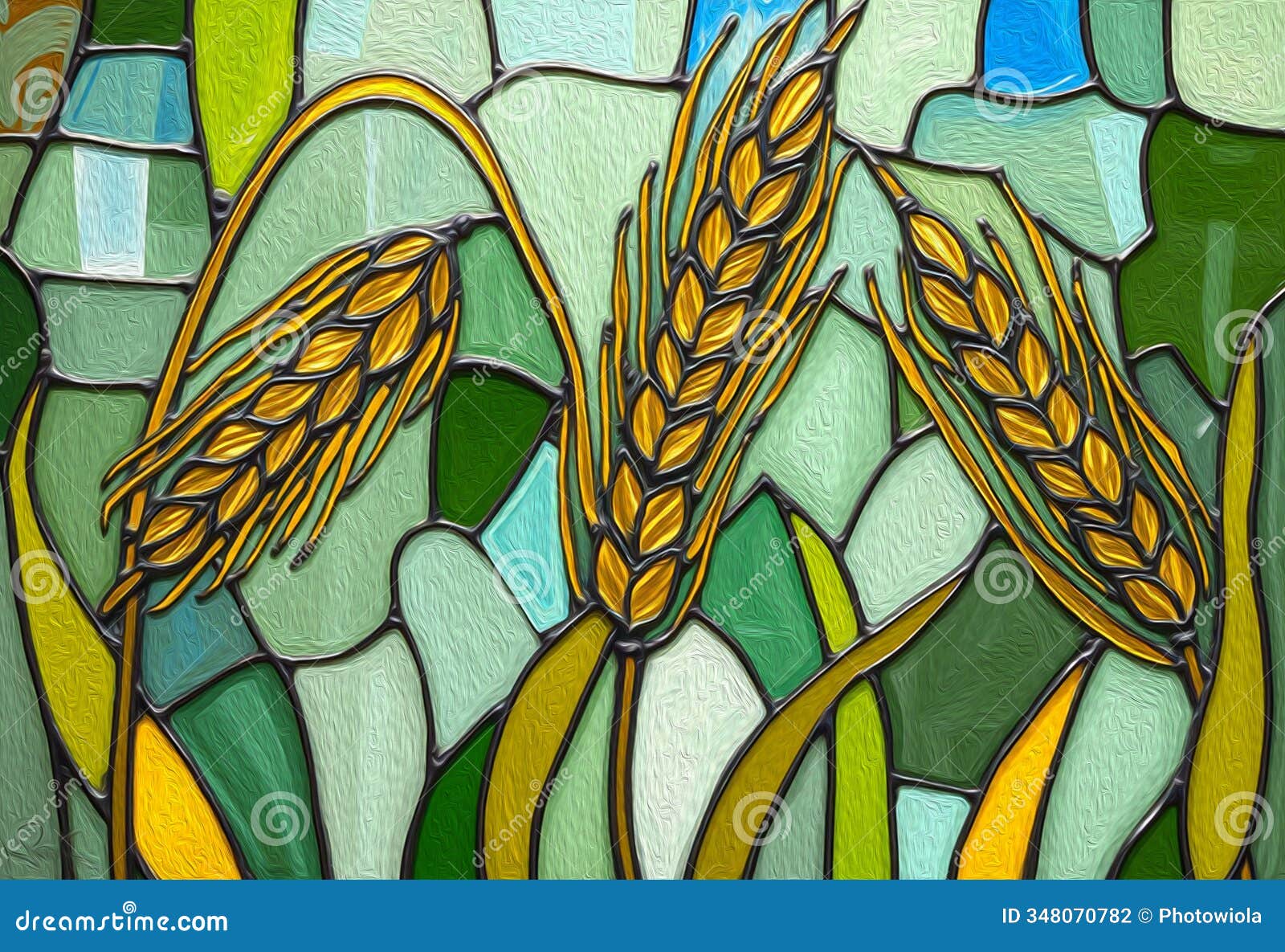 Colorful Stained Glass Window. Botanical Pattern. Multicolored Interior ...