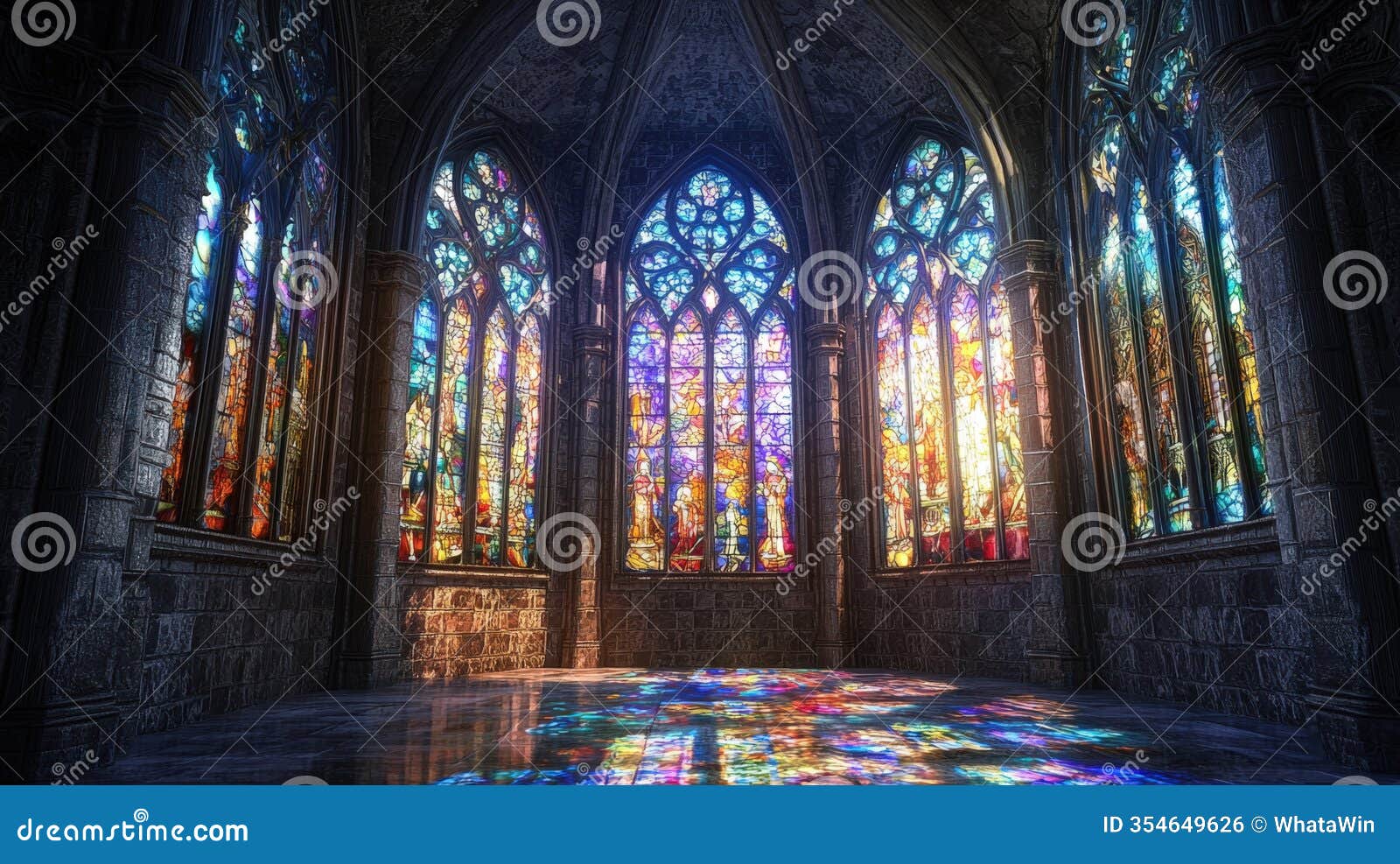 Colorful Stained Glass Window in a Cathedral Stock Photo - Image of ...