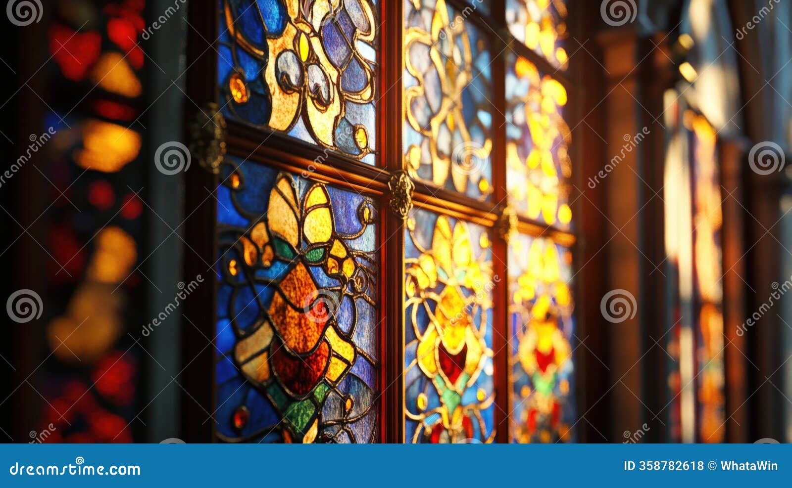 Colorful Stained Glass Window in a Cathedral Stock Photo - Image of ...