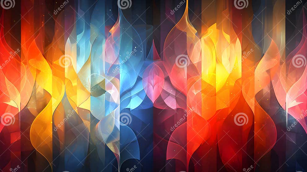 Colorful Stained Glass Window of Overlapping and Intertwining Elements ...