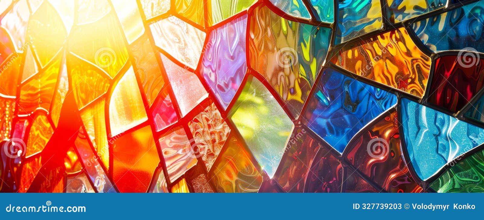 Colorful Stained Glass Window with Sunlight, Abstract and Vibrant ...