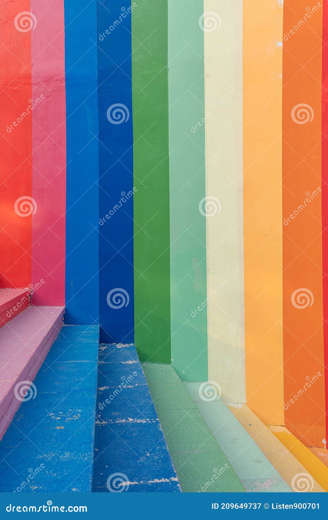 Colorful Stairs and Colorful Wall Background Stock Image - Image of ...