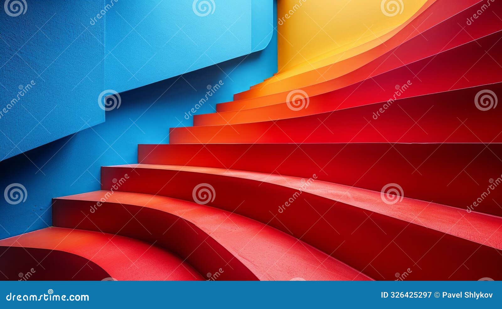 Colorful Stairs and Colorful Wall Background. Stock Image - Image of ...