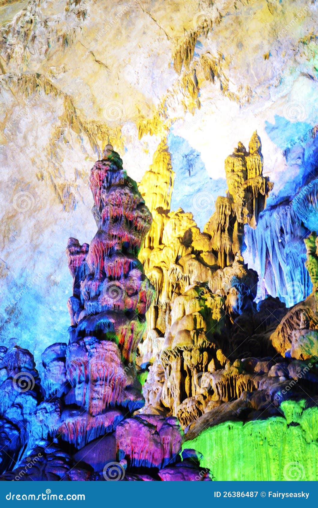 Colorful Stalactites in the Cave Stock Image - Image of stalagmite ...