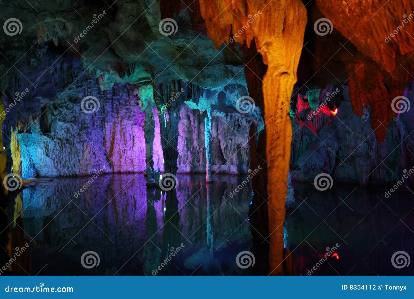 Colorful Stalactites Reflection Stock Photo - Image of water, colorful ...
