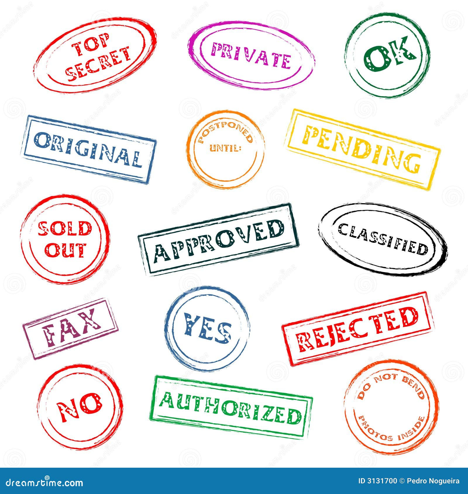 Colorful stamps stock vector. Illustration of original - 3131700