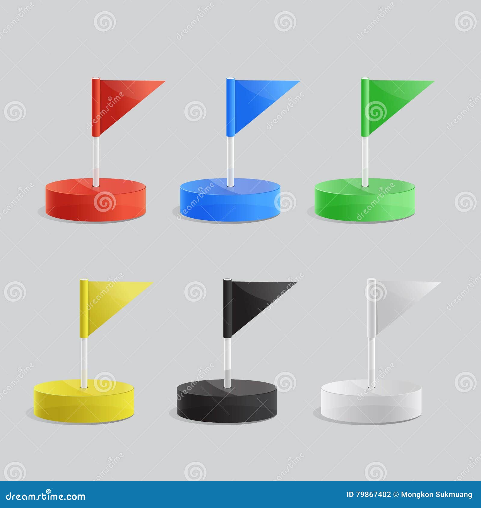 Colorful Standing Flags Toy Set Stock Vector - Illustration of symbol ...