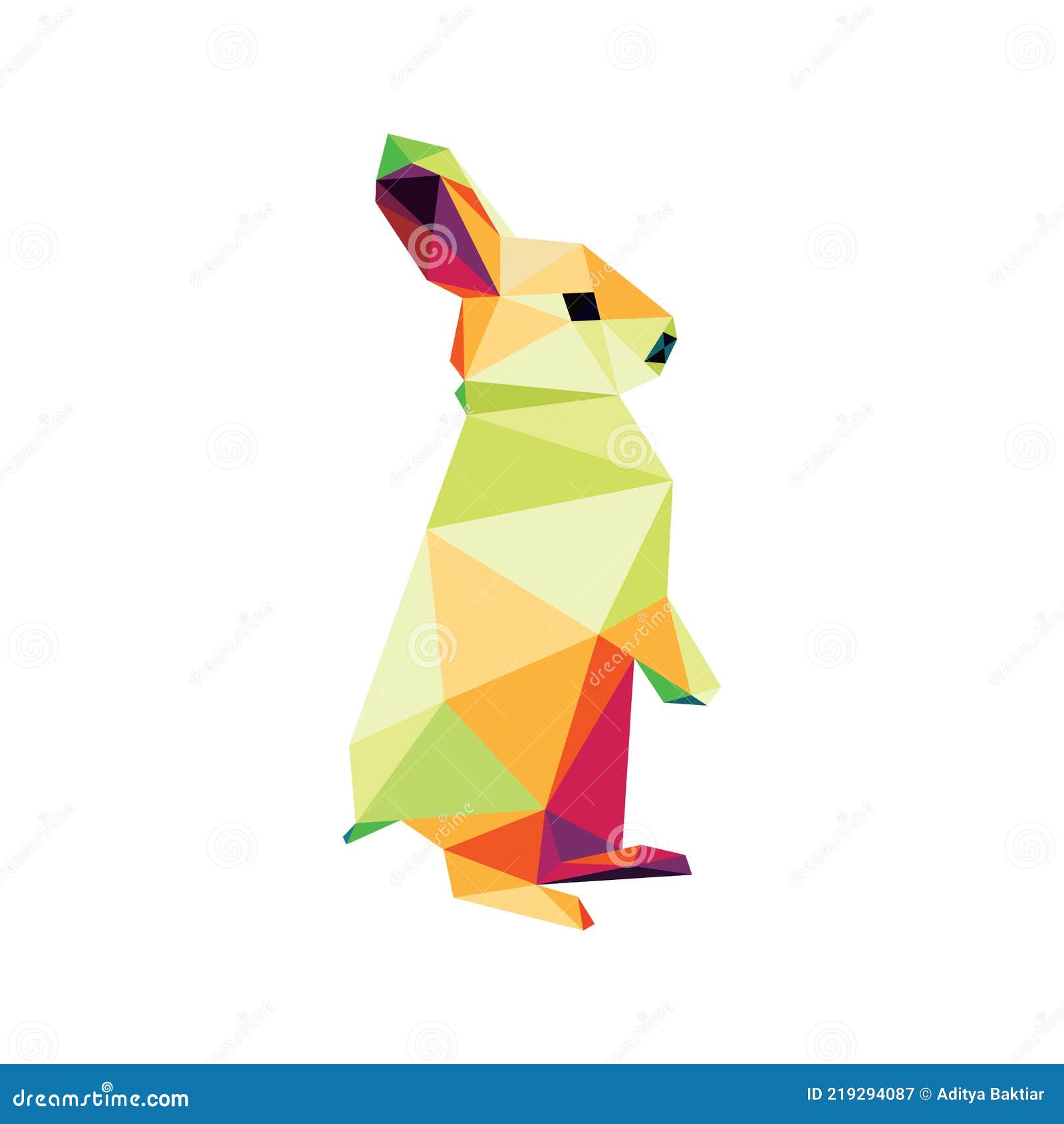 Colorful Standing Rabbit Polygonal Vector Icon Stock Vector ...