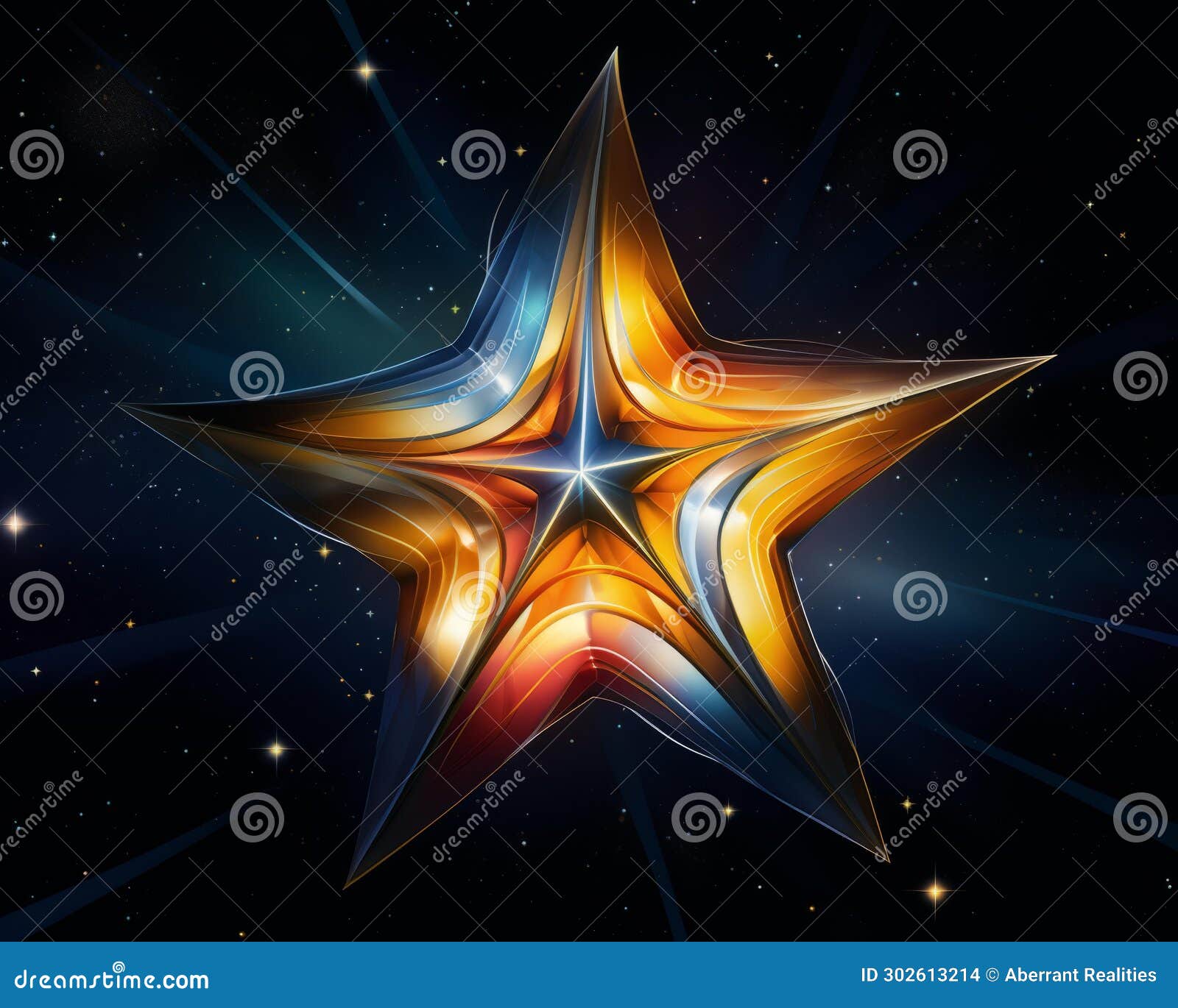 A Colorful Star on a Black Background Stock Illustration - Illustration ...