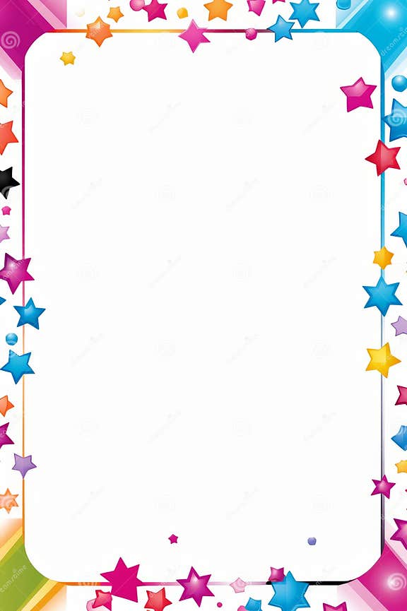 A Colorful Star Border with a Square Frame Stock Illustration ...
