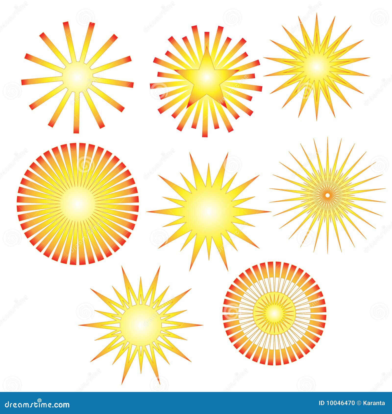 Colorful star collection stock vector. Illustration of abstract - 10046470
