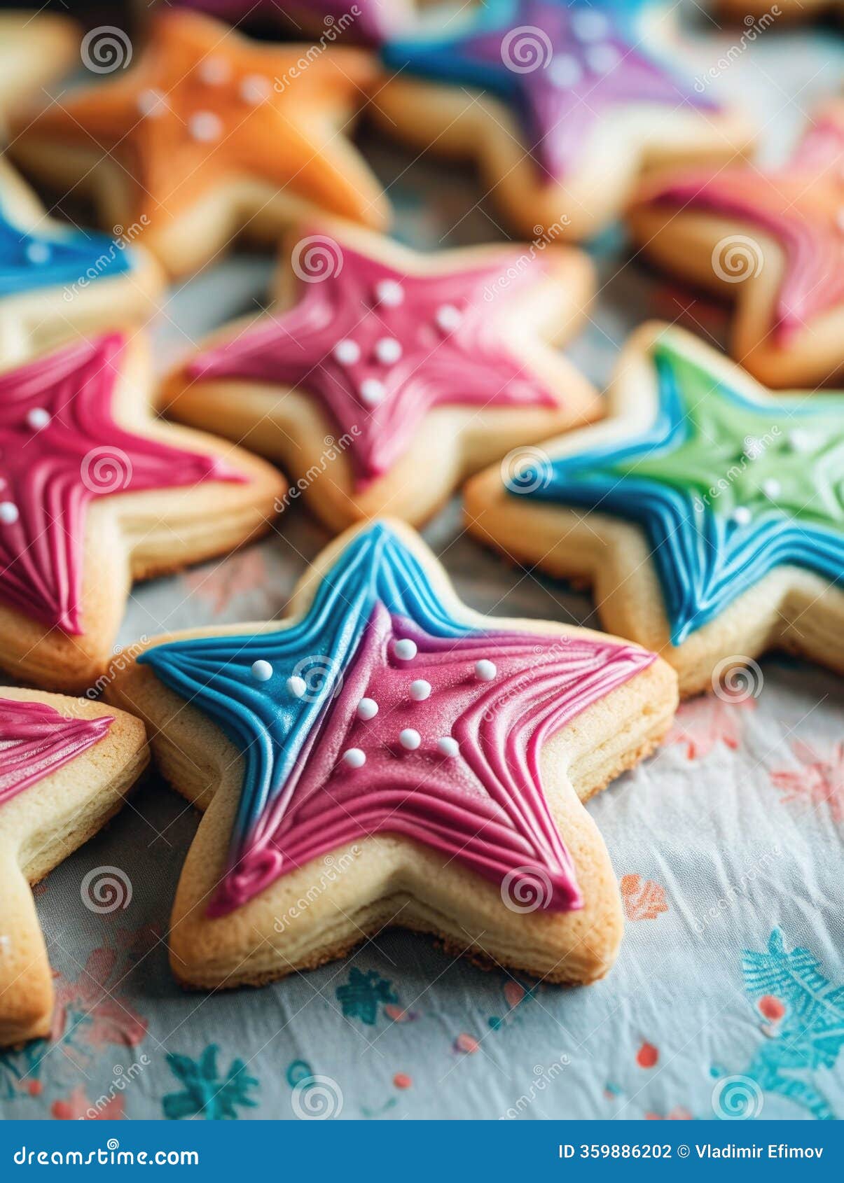 Colorful Star Cookies stock photo. Image of kosher, pastries - 359886202