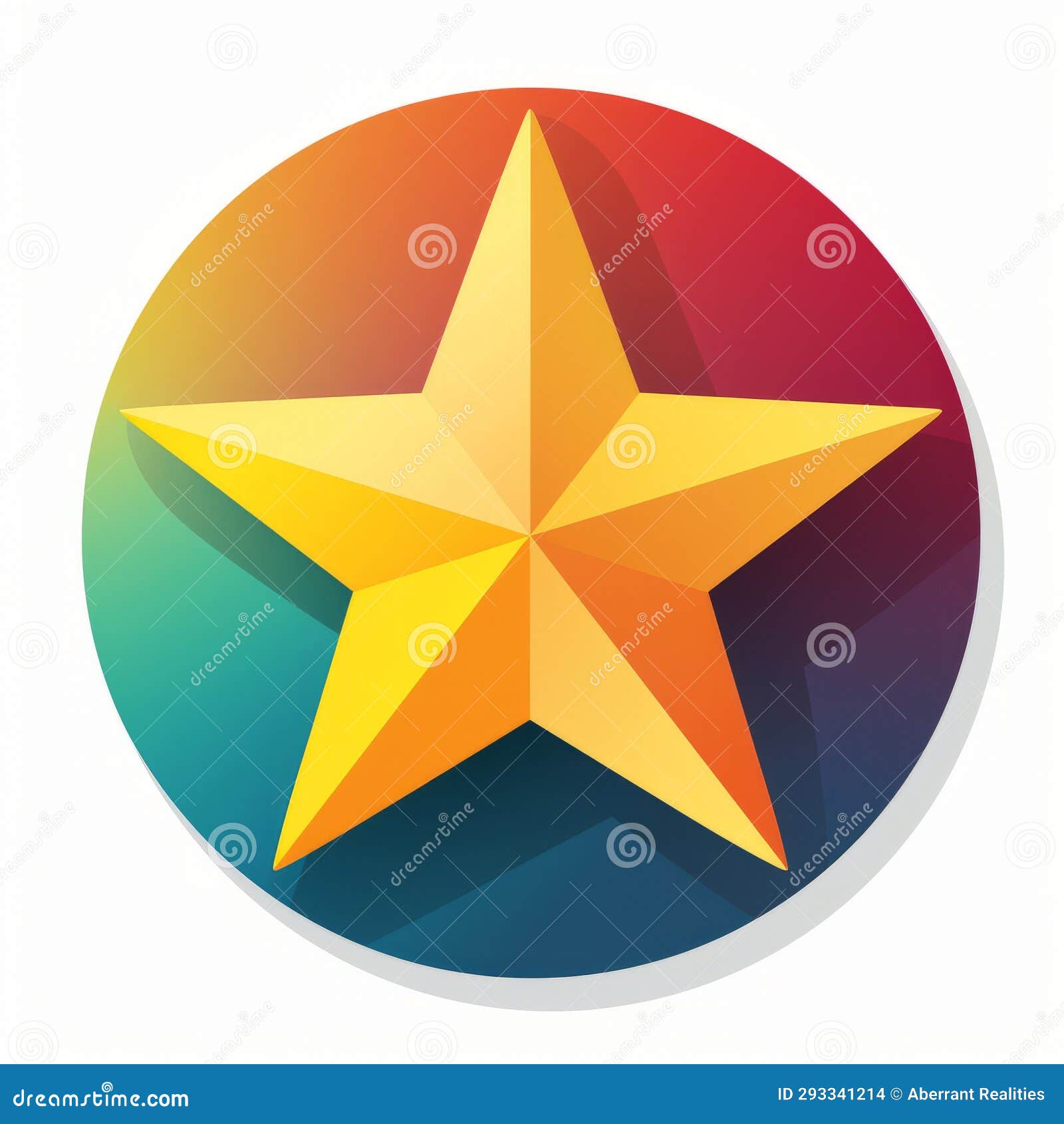 A Colorful Star Icon on a White Background Stock Illustration ...