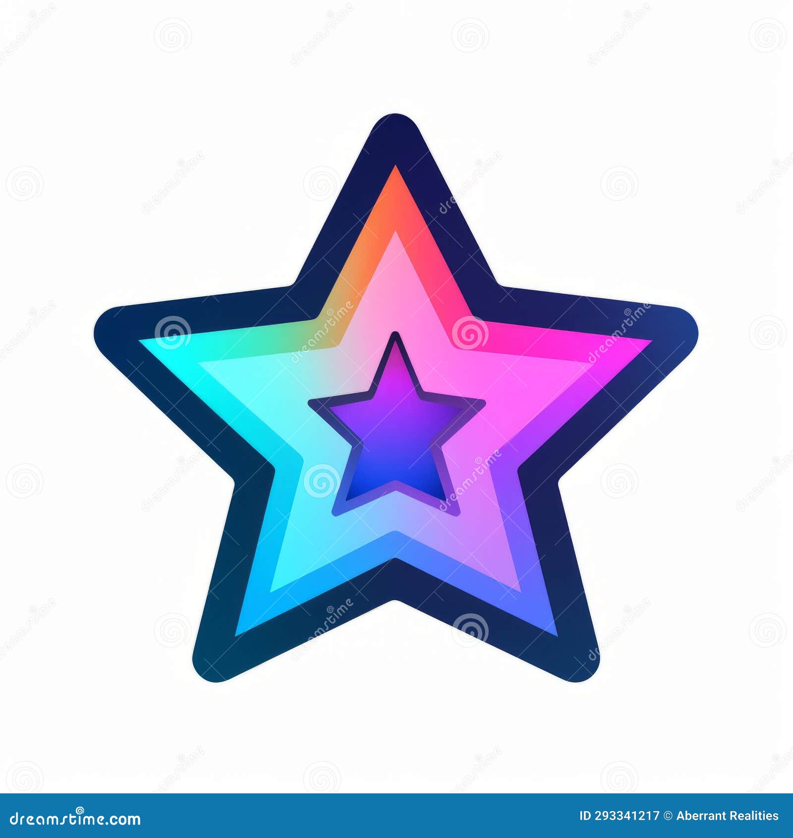 A Colorful Star Icon on a White Background Stock Illustration ...