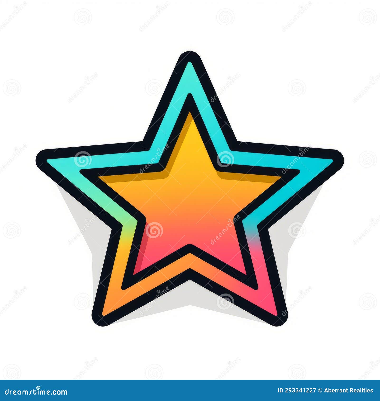 A Colorful Star Icon on a White Background Stock Illustration ...