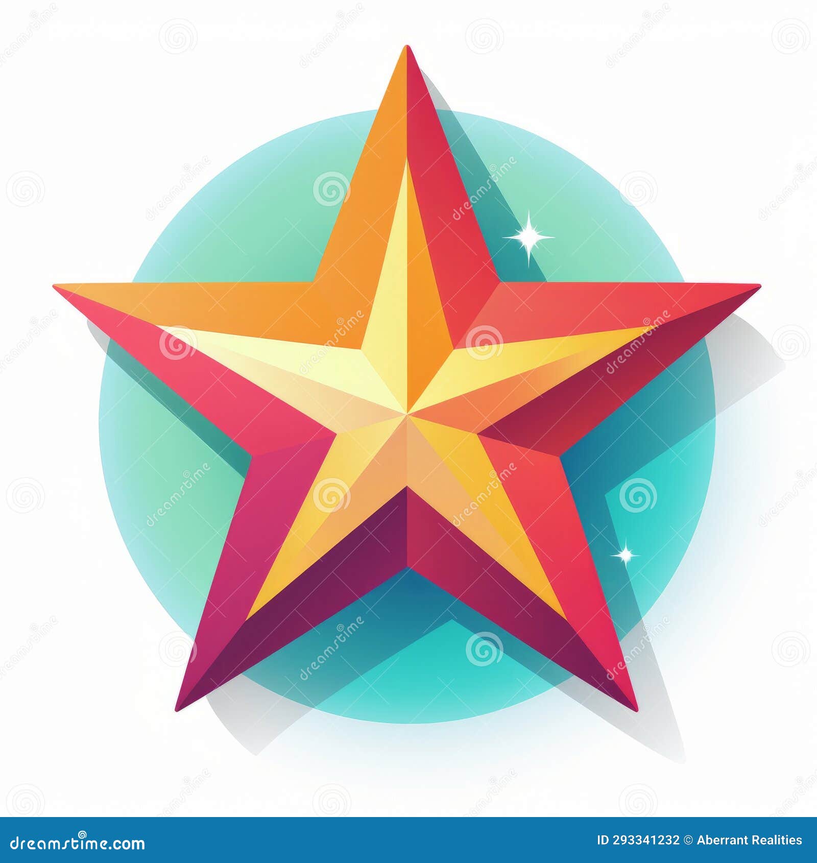 A Colorful Star Icon on a White Background Stock Illustration ...
