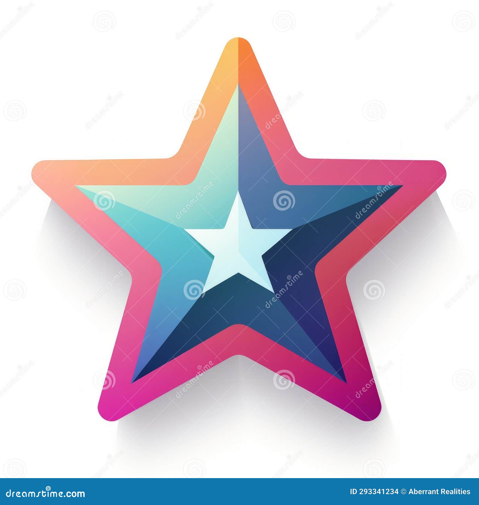A Colorful Star Icon on a White Background Stock Illustration ...