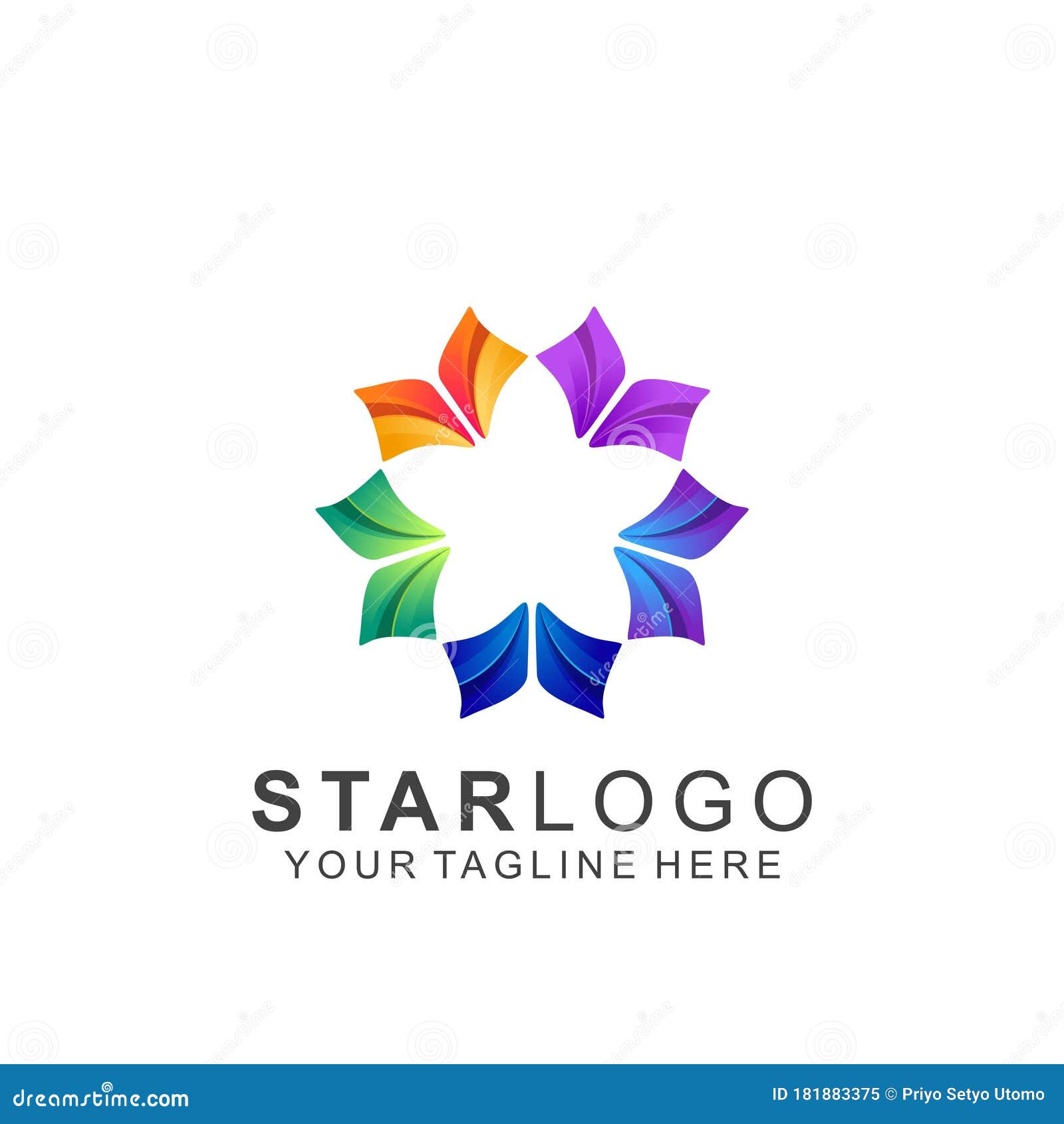 Colorful Star Logo Design stock vector. Illustration of gold - 181883375