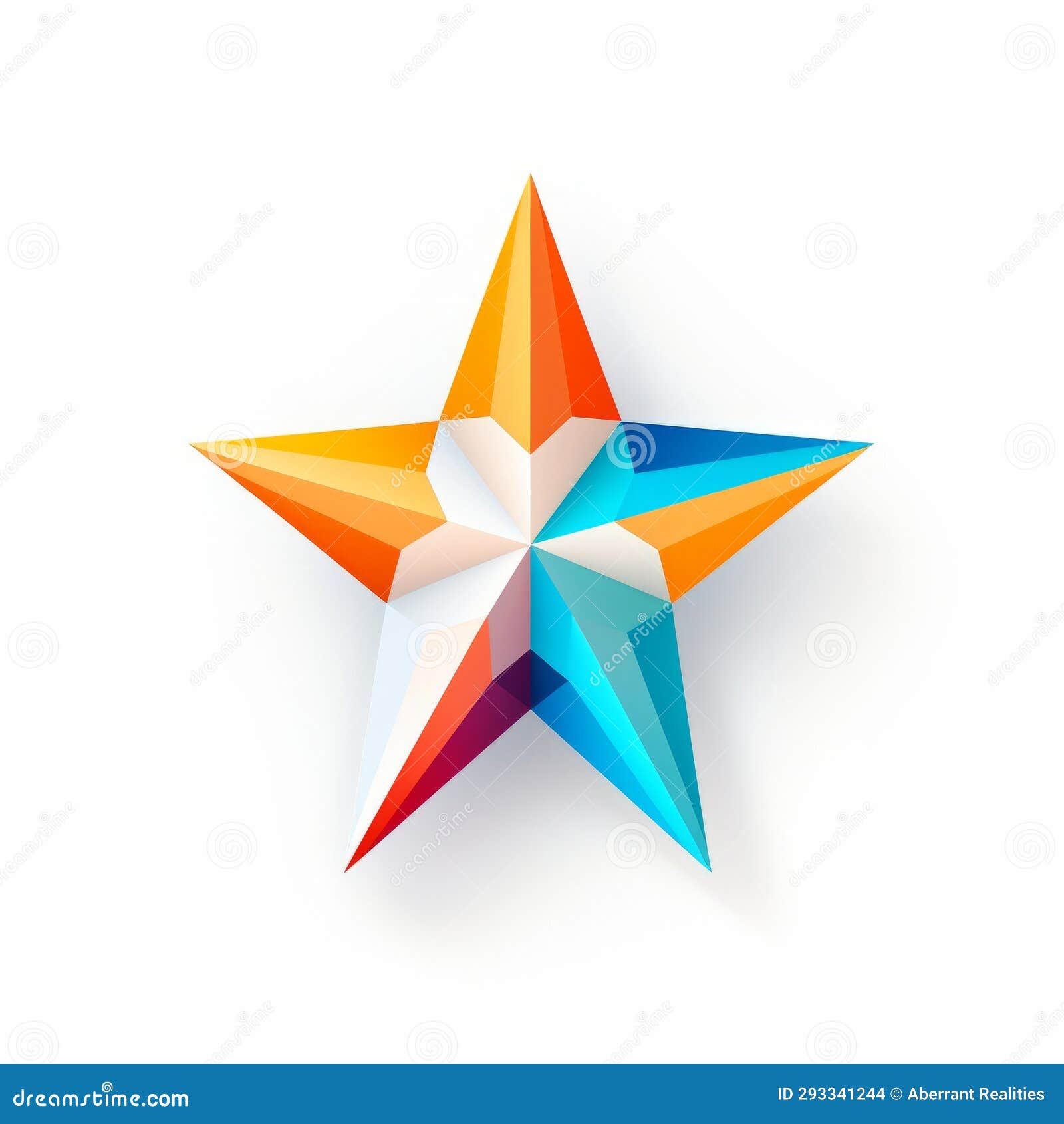 A Colorful Star Made Out of Paper on a White Background Stock ...