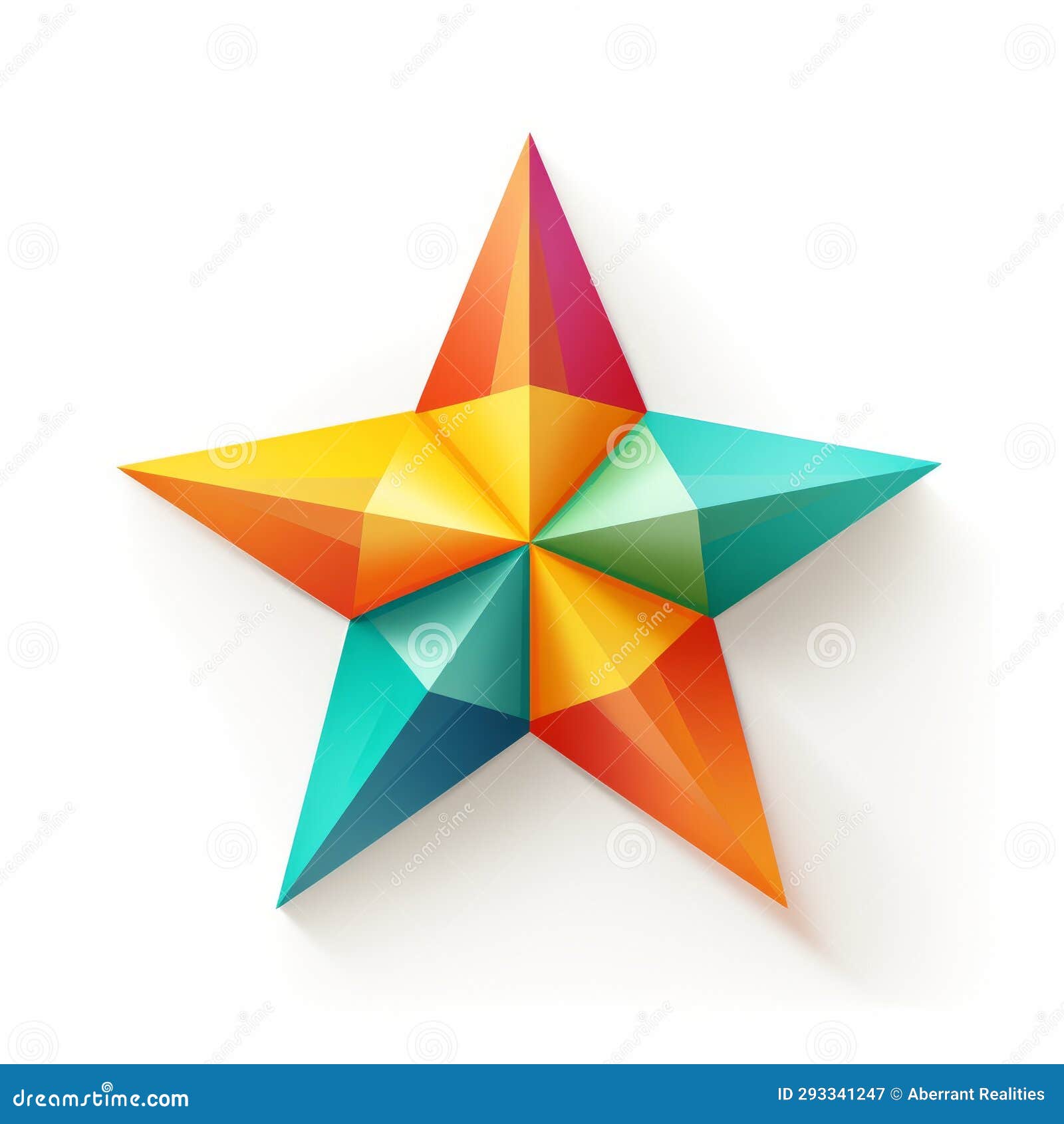A Colorful Star Made Out of Paper on a White Background Stock ...