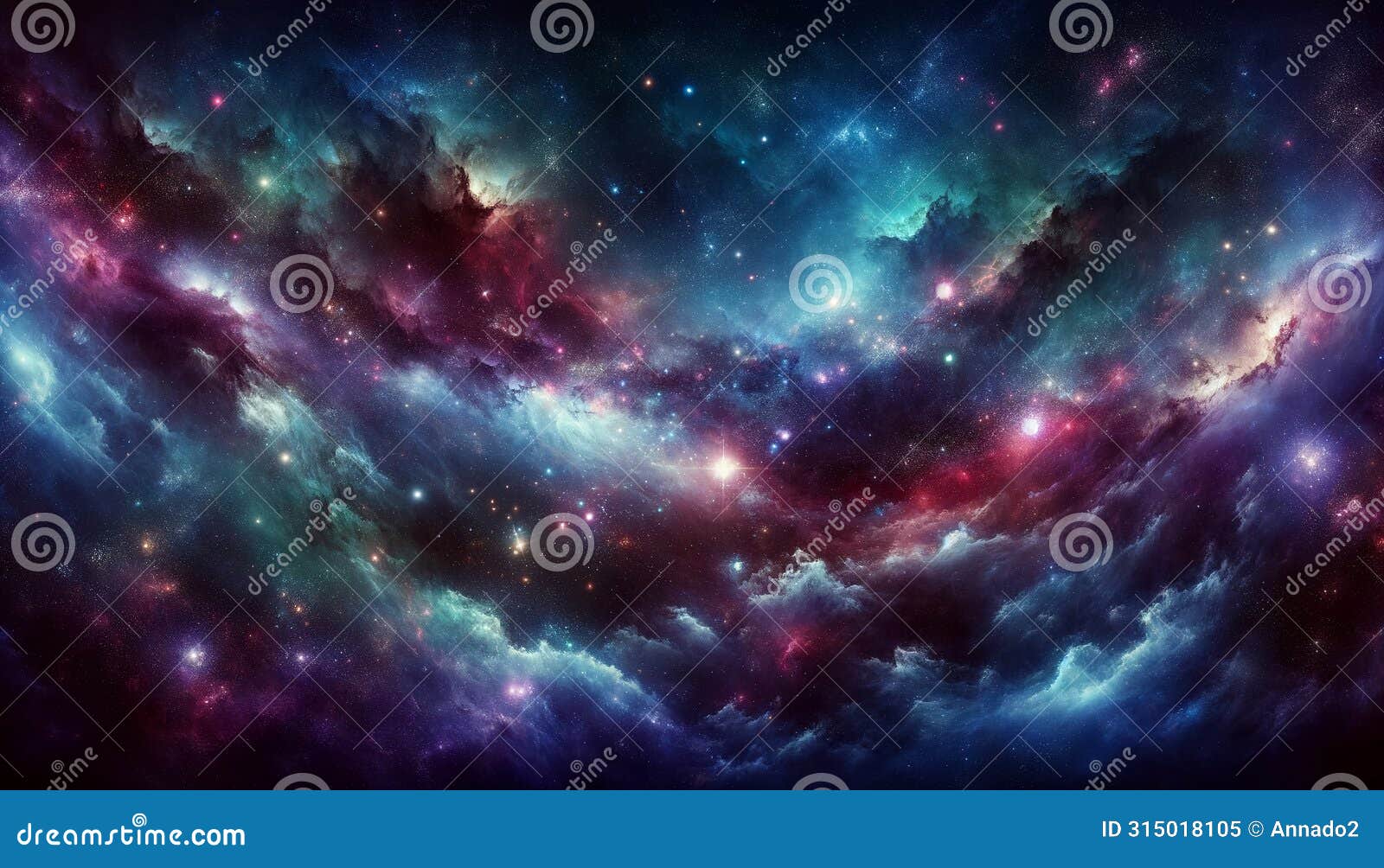 Colorful Star Nebula in Cosmic Night Sky, Abstract Space Background ...