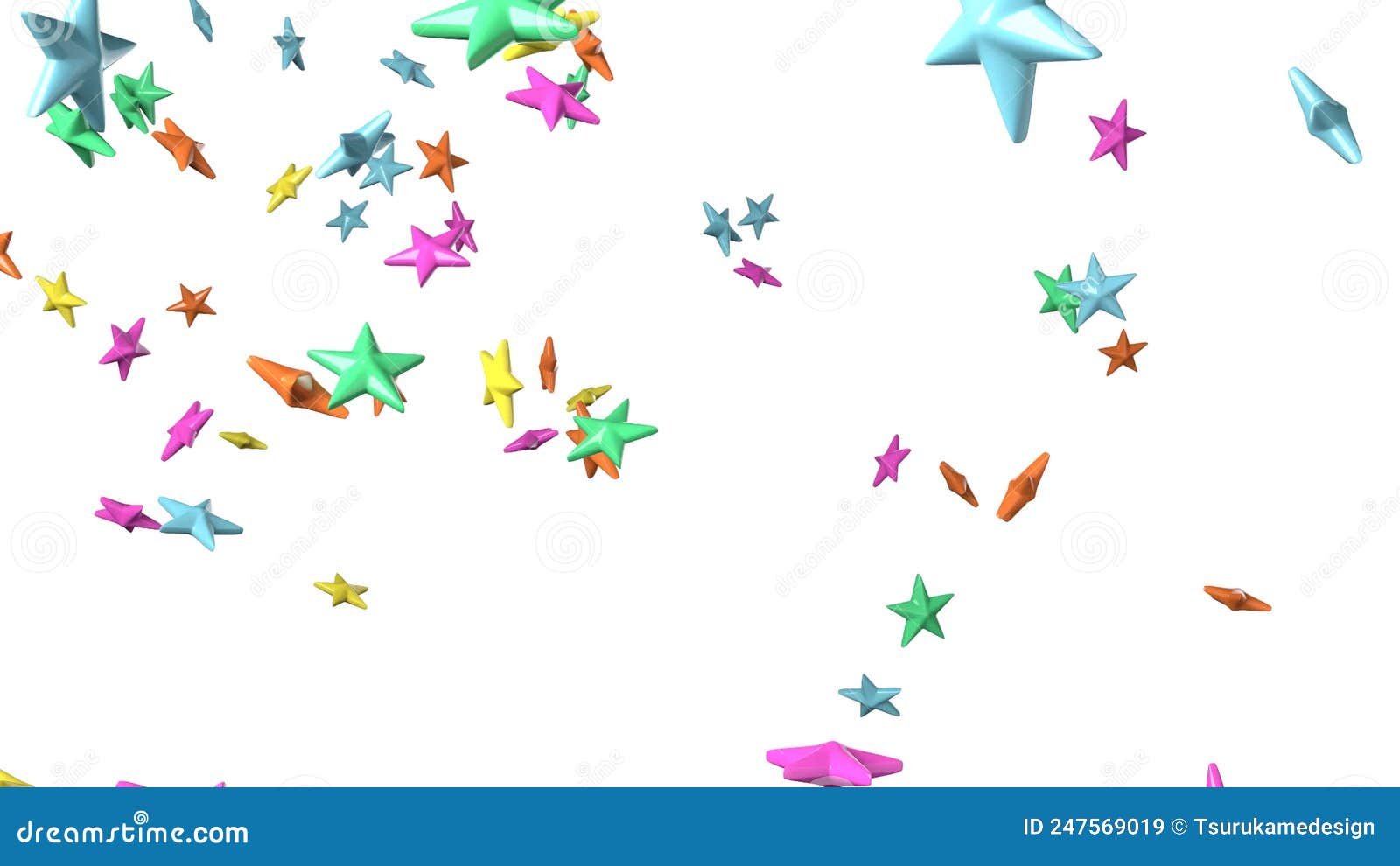 Colorful Star Objects on White Background. Stock Video - Video of ...