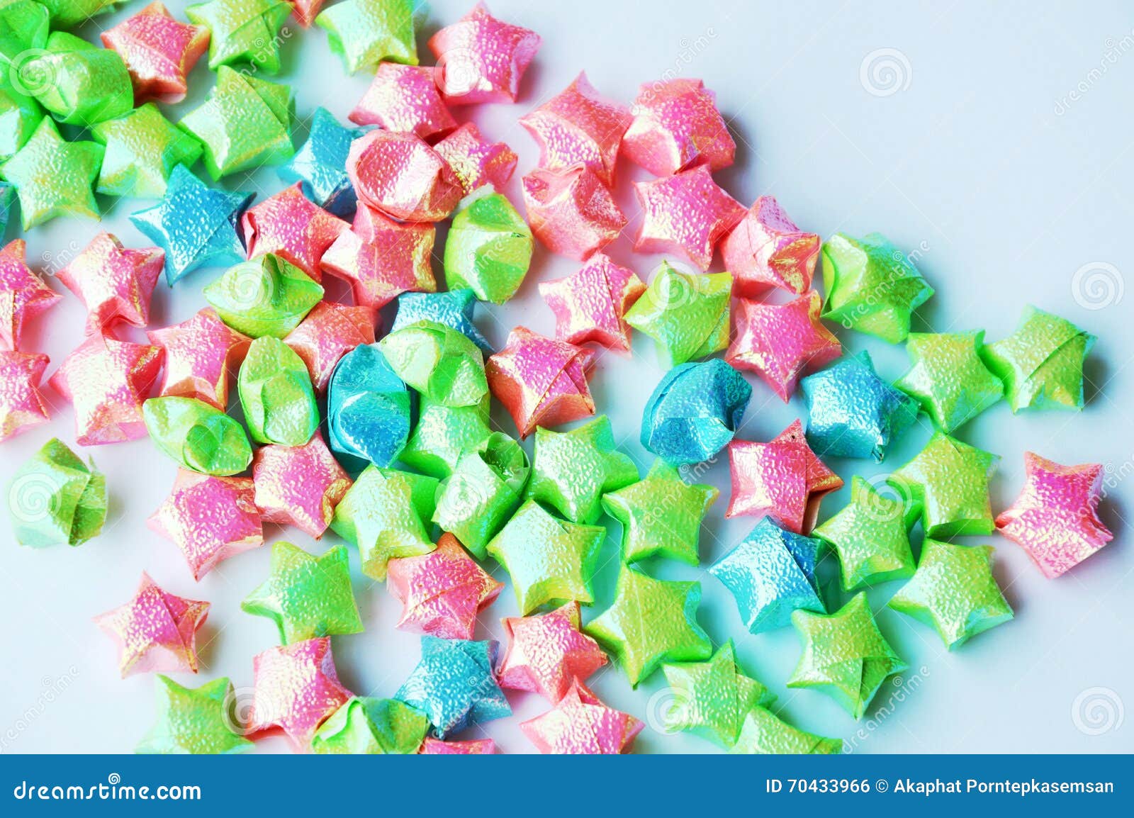 Colorful Star Paper on White Background Stock Photo - Image of white ...