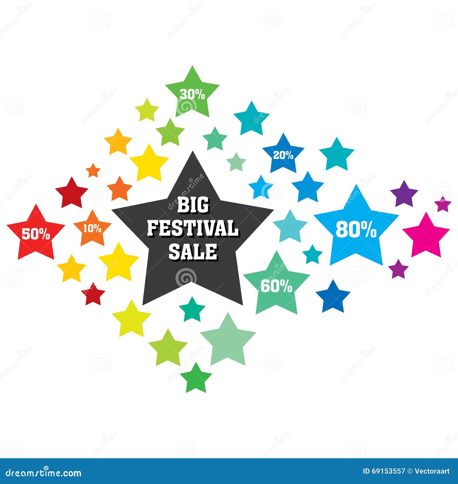 Colorful Star Sale Banner Design Stock Vector - Illustration of flyer ...