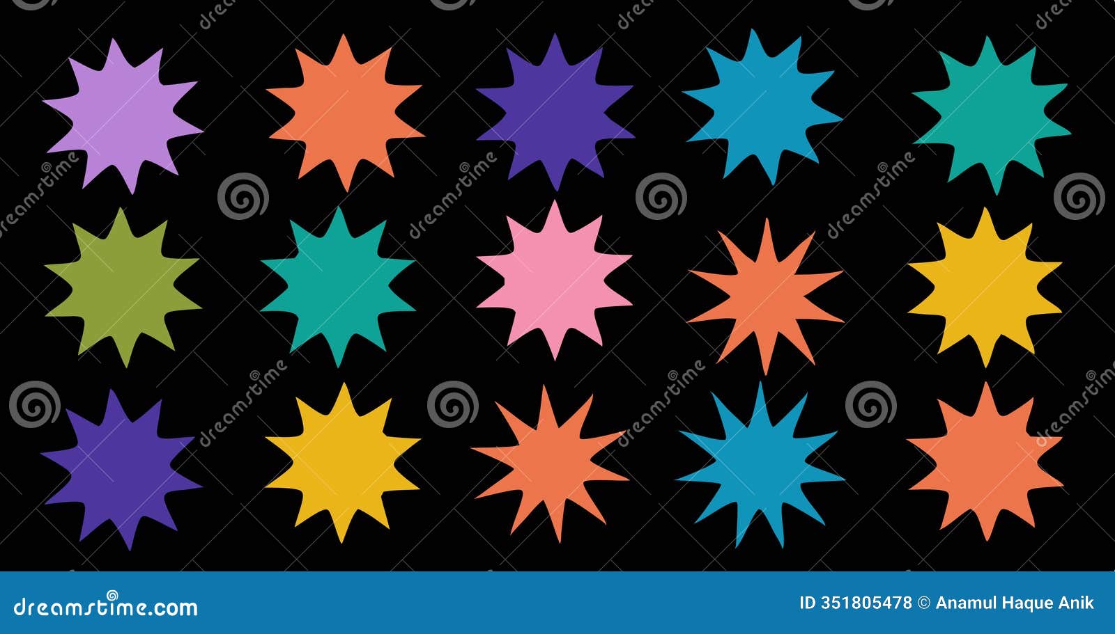 Colorful Starburst Shapes Design Elements Backgrounds and Patterns ...
