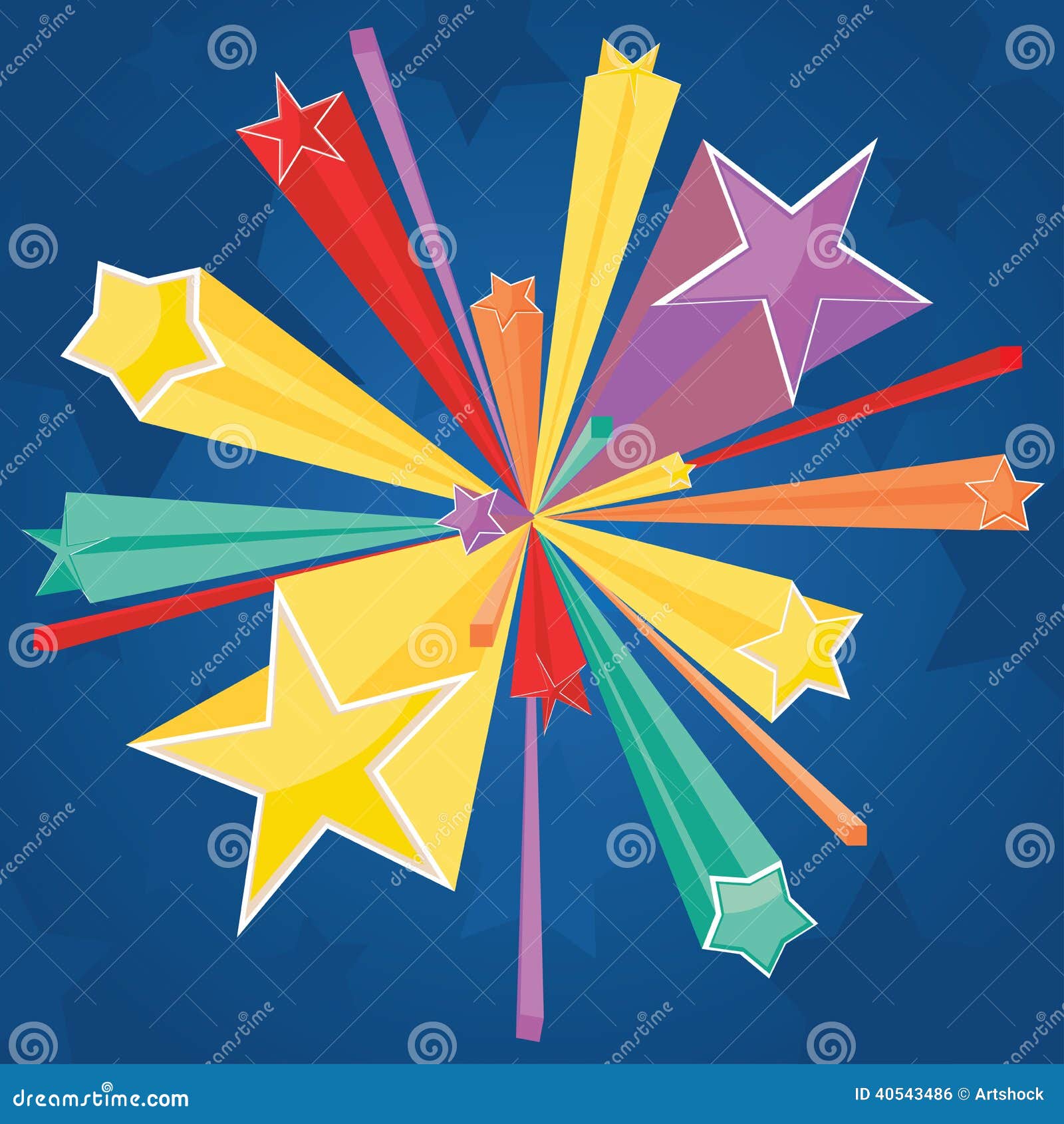 Colorful Stars stock vector. Illustration of holiday - 40543486