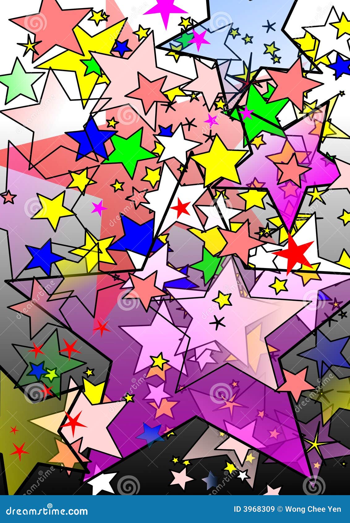 Colorful stars graphic stock illustration. Illustration of shades - 3968309