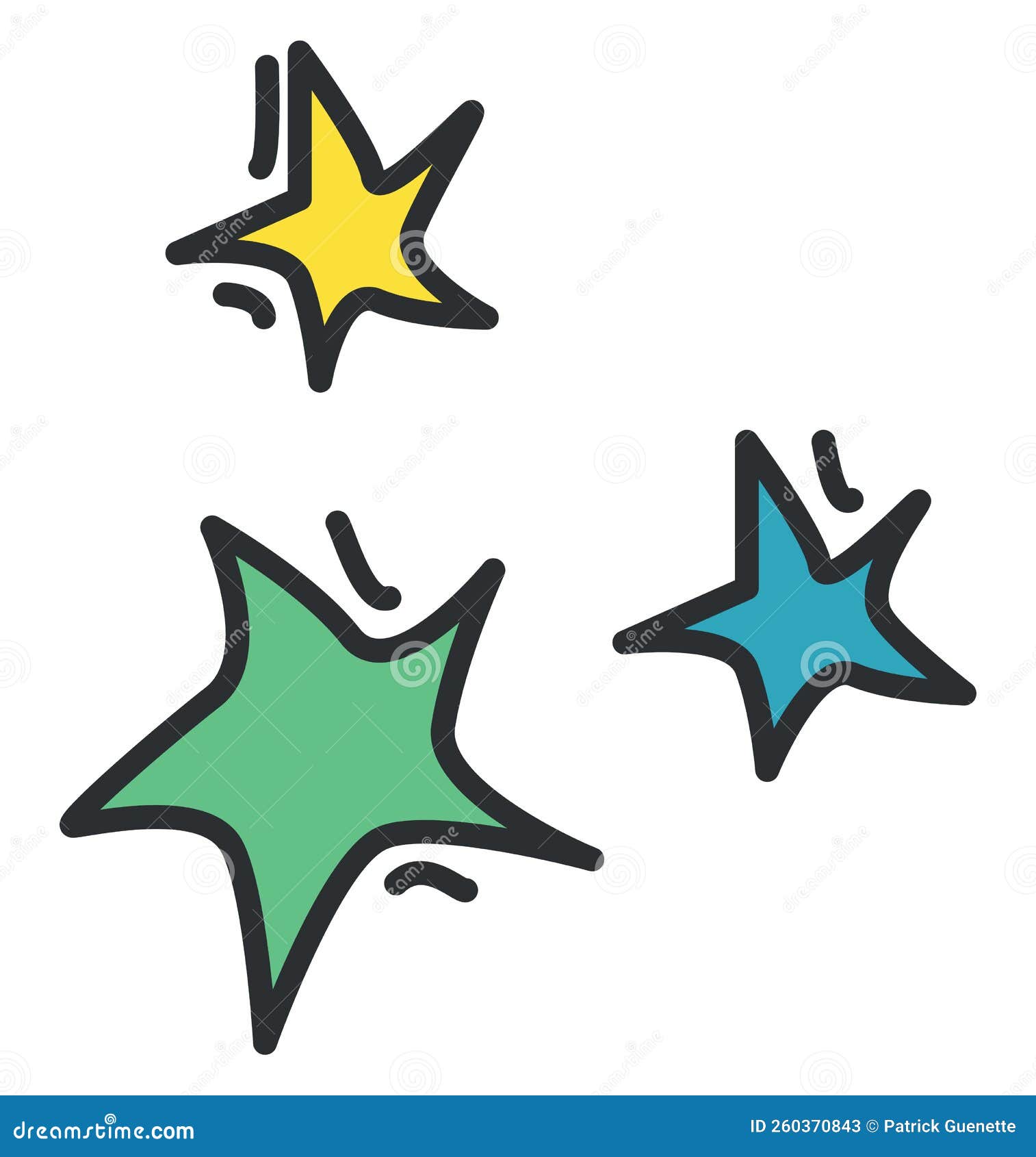 Colorful stars, icon stock vector. Illustration of style - 260370843