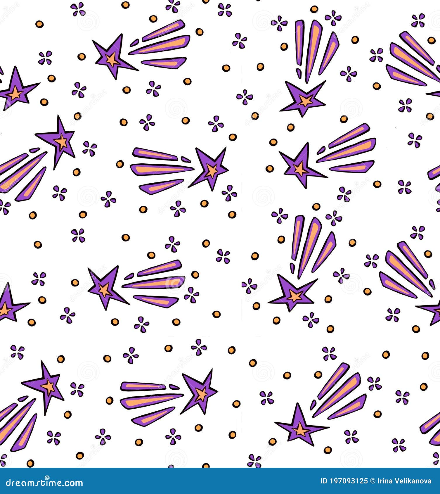 Colorful Stars Seamless Pattern Illustration Stock Illustration ...