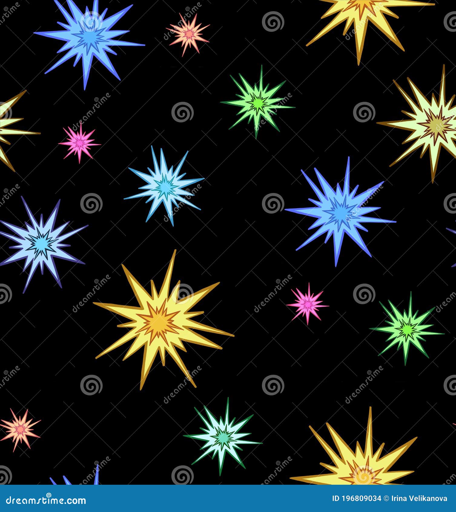 Colorful Stars Seamless Pattern. Vector Stock Illustration ...