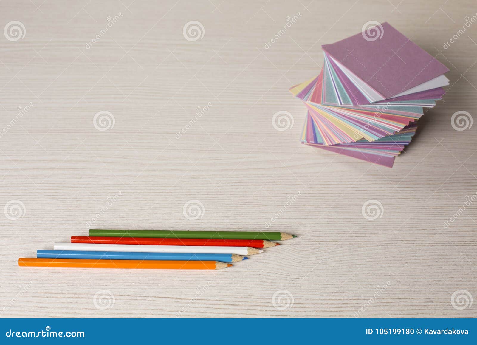On Desktop Folded Colored Stickers for Notes Stock Photo - Image of ...