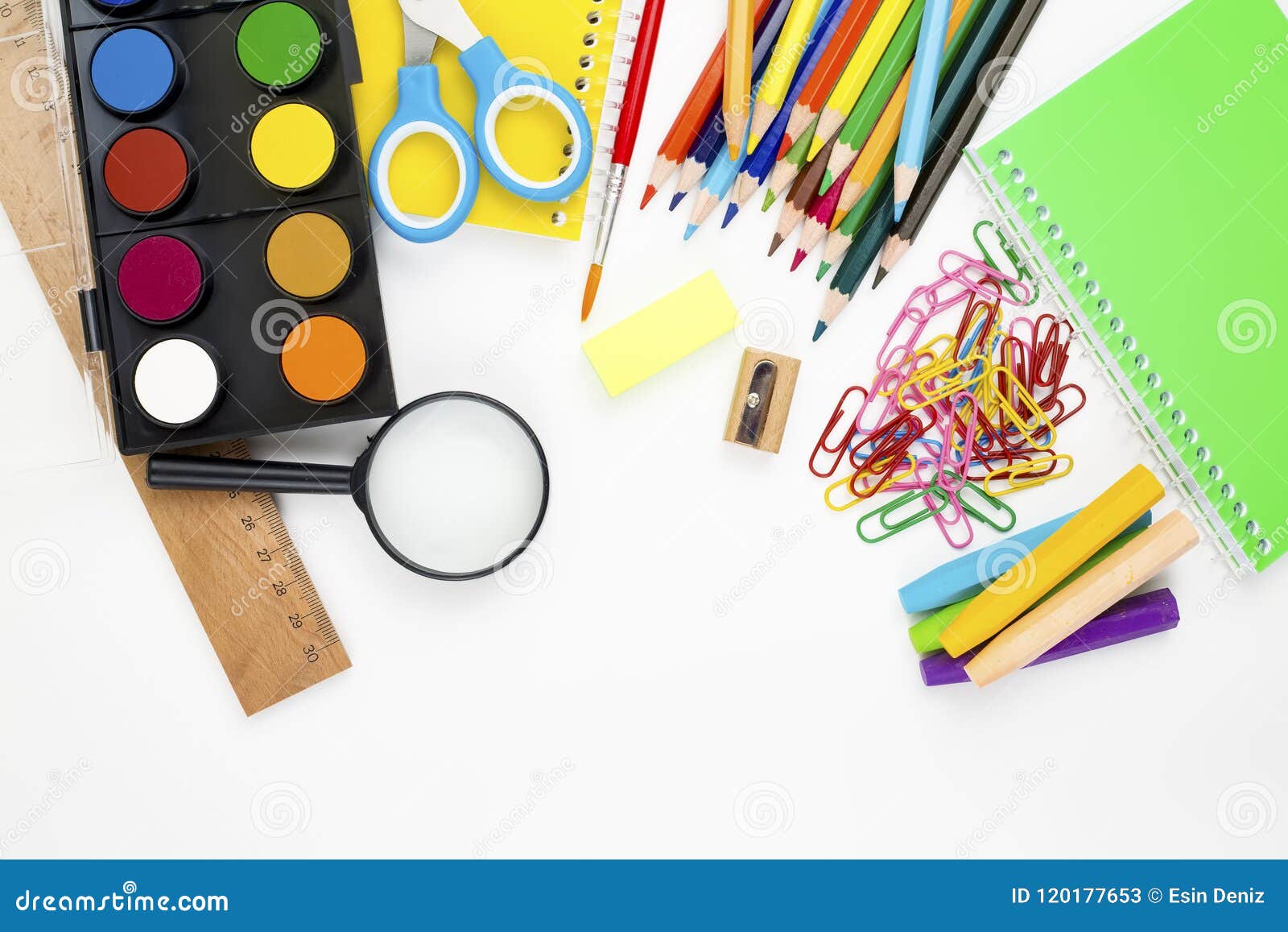 The colorful stationery stock image. Image of glass - 120177653