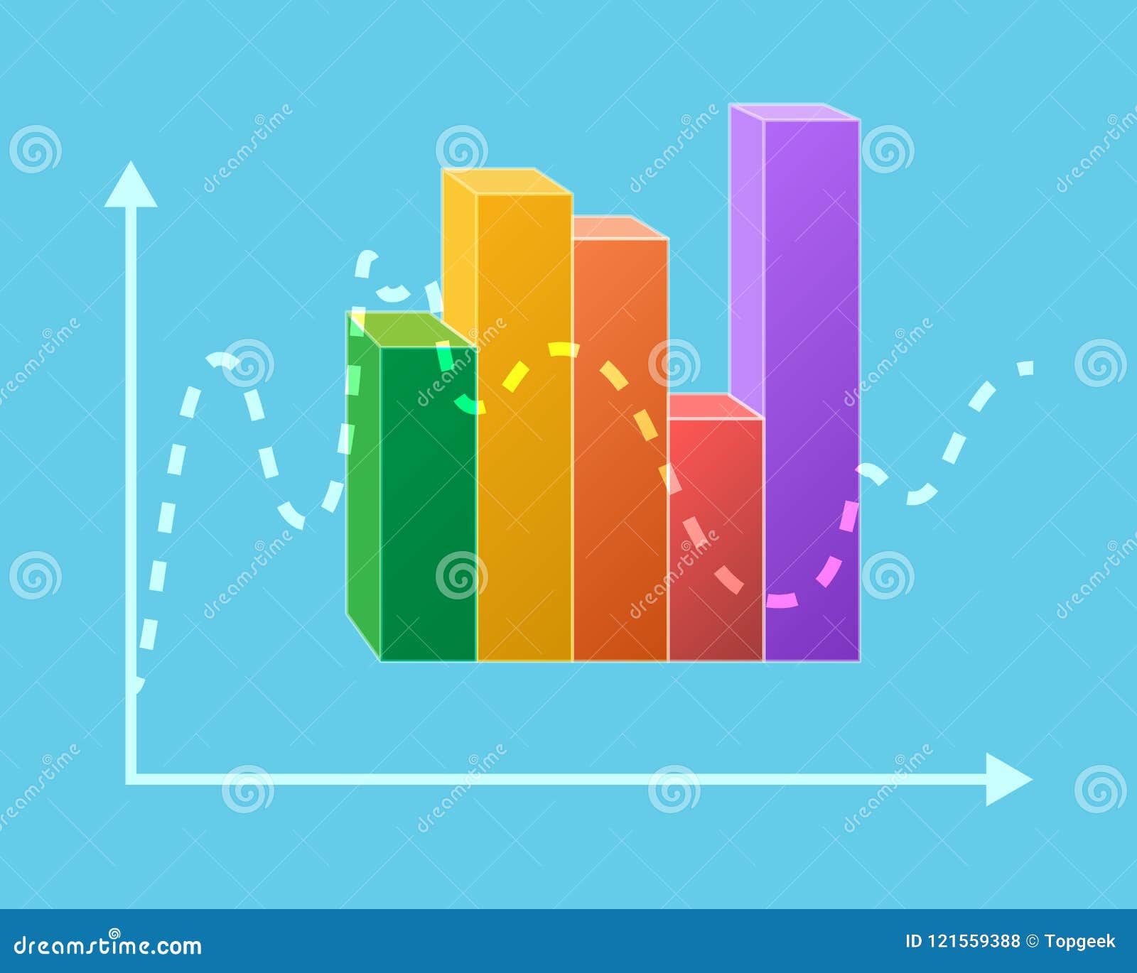 Colorful Statistical Chart Isolated Ups and Downs Stock Vector ...
