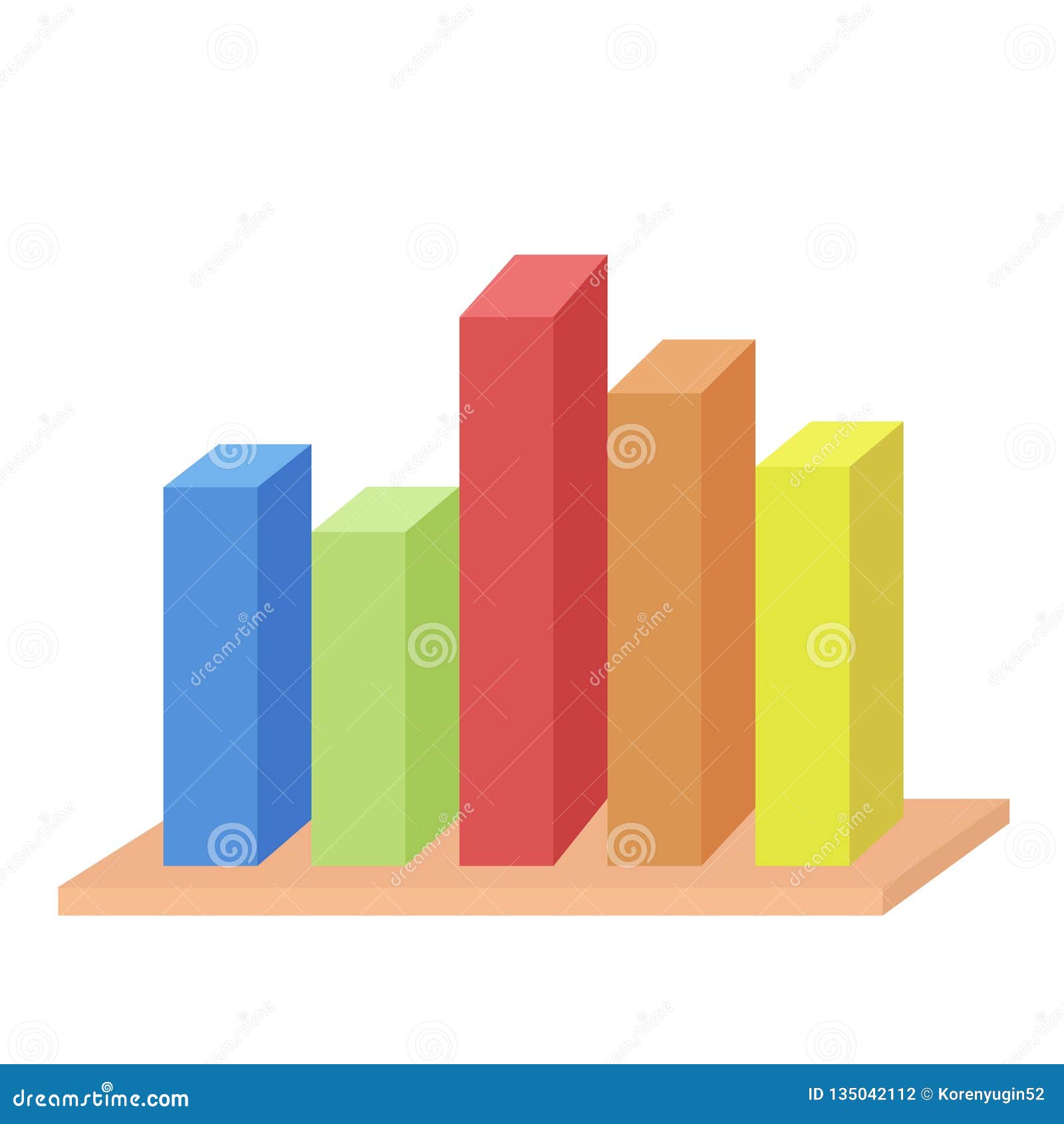Colorful Statistics Bars Icon on White, Stock Vector Illustration Stock ...