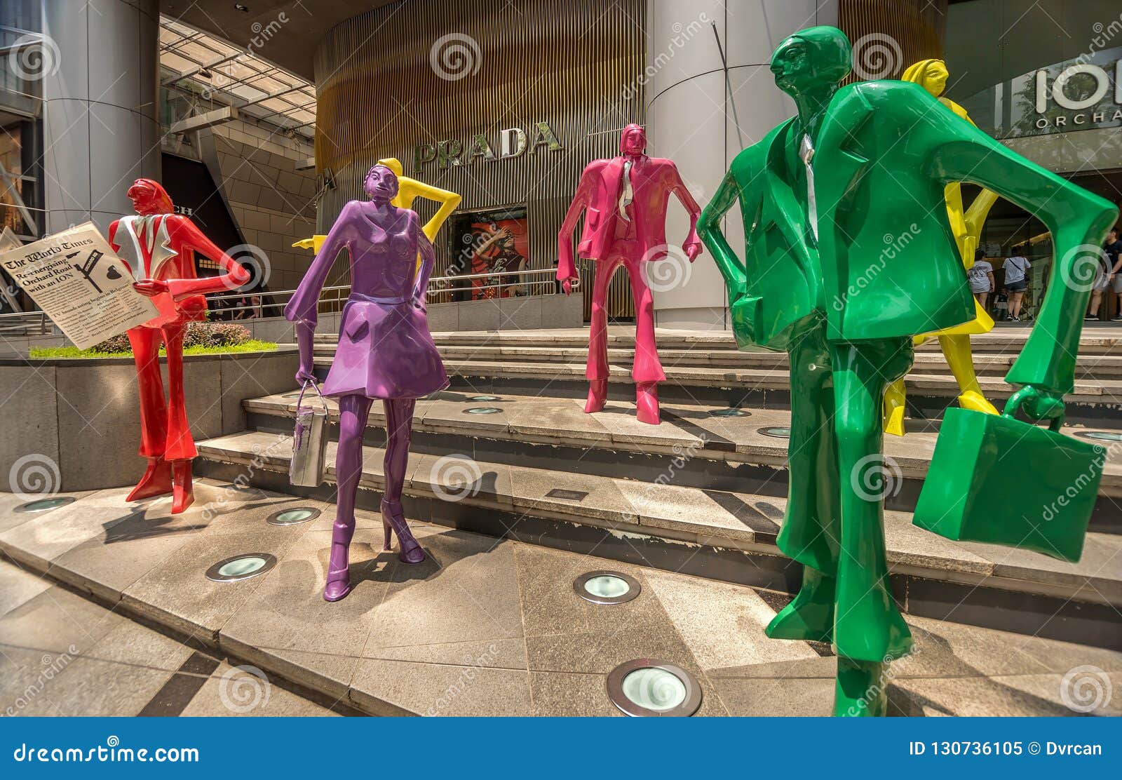 Colorful Statues in Front of a Shopping Mall in Singapore, Singapore ...
