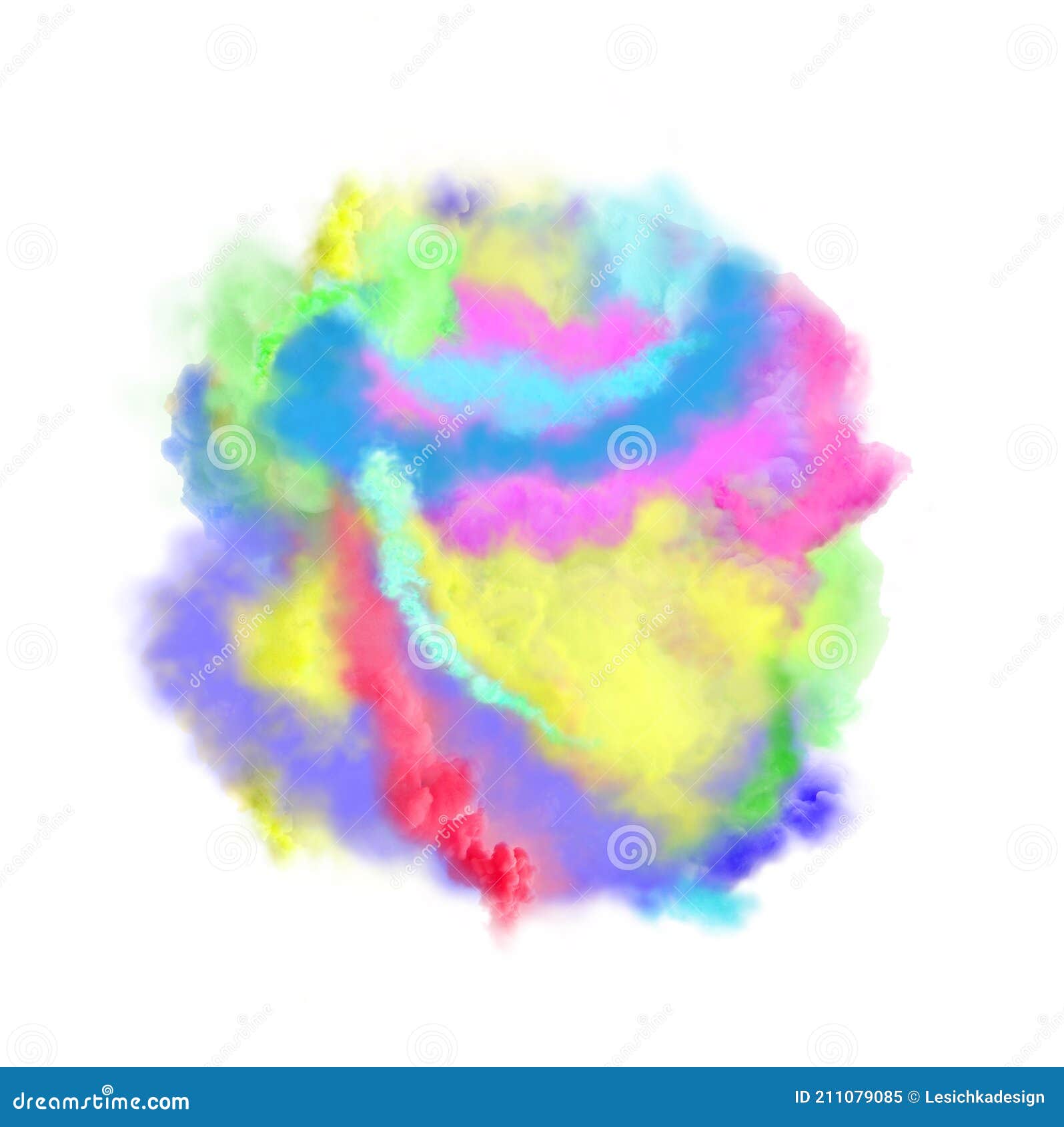 Colorful Steam Smoke Isolated on White Background. Smoke Splash ...