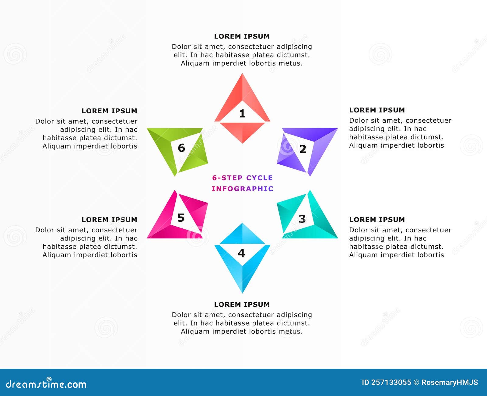 6-Step Cycle or Process Infographic for Business and Corporate Data ...