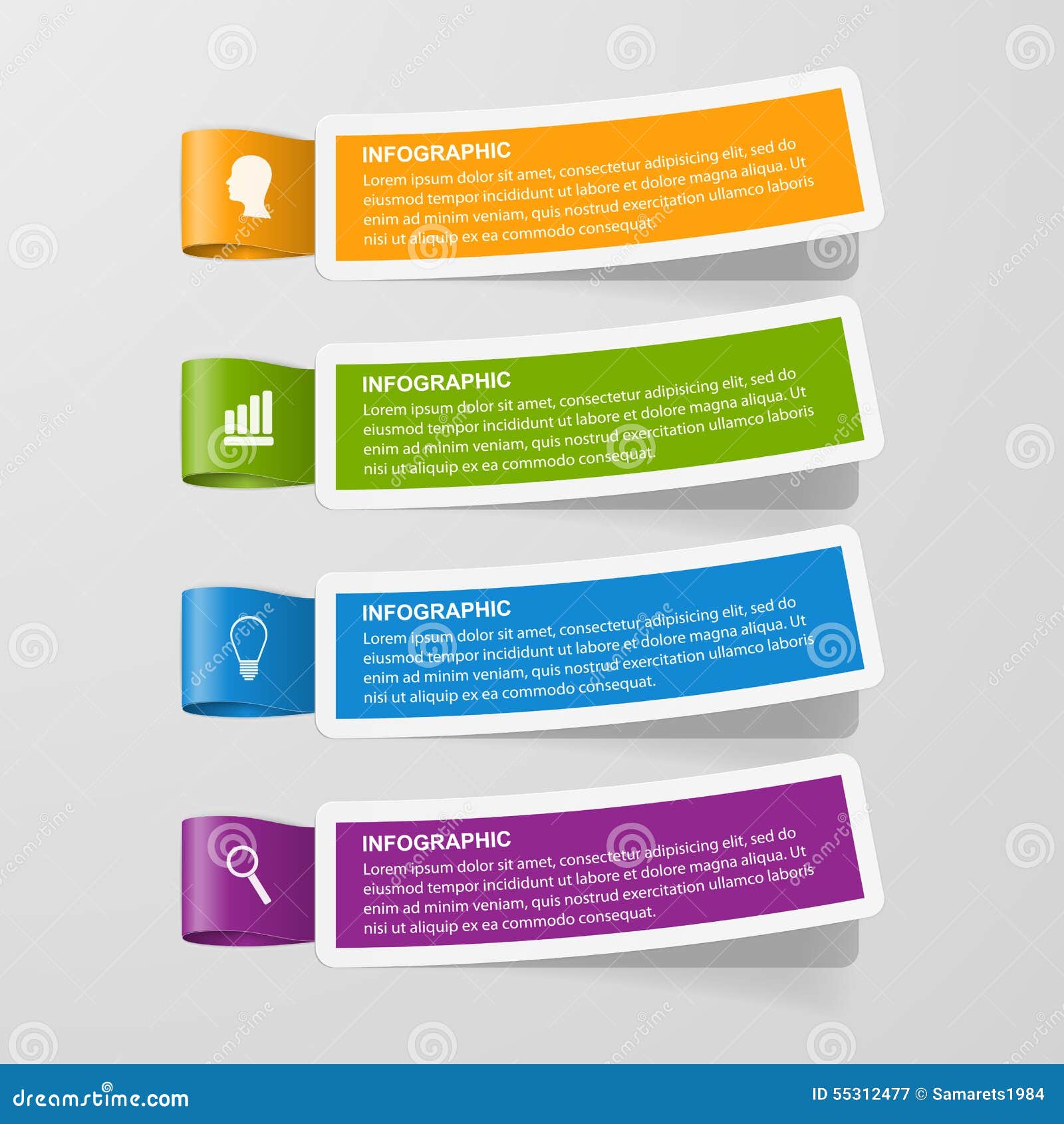 Colorful Sticker Banners. Infographic Concept Stock Vector ...