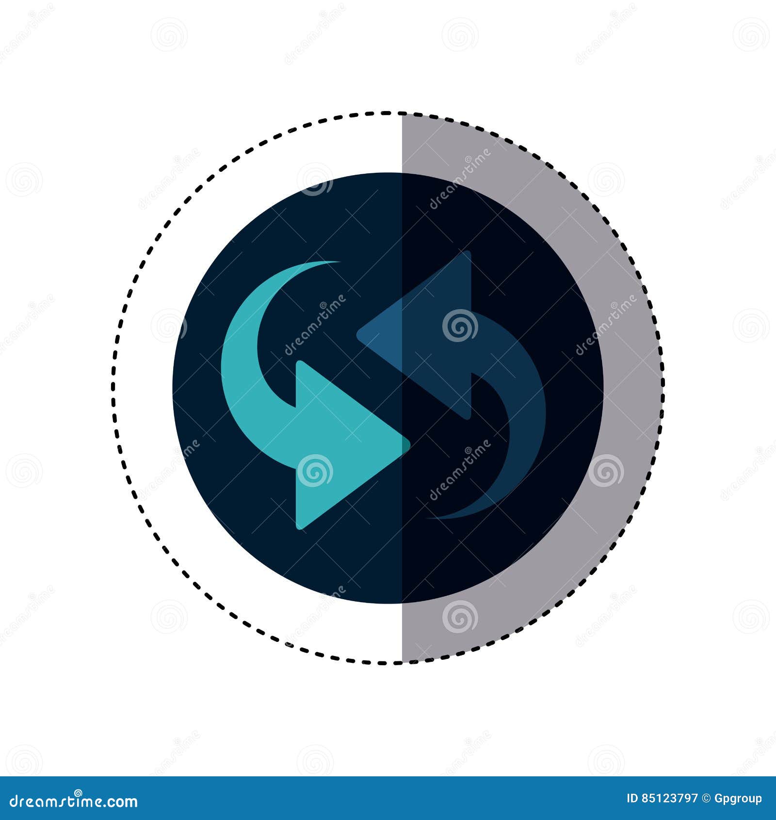 Colorful Sticker Circular Border with Arrows Update Stock Vector ...